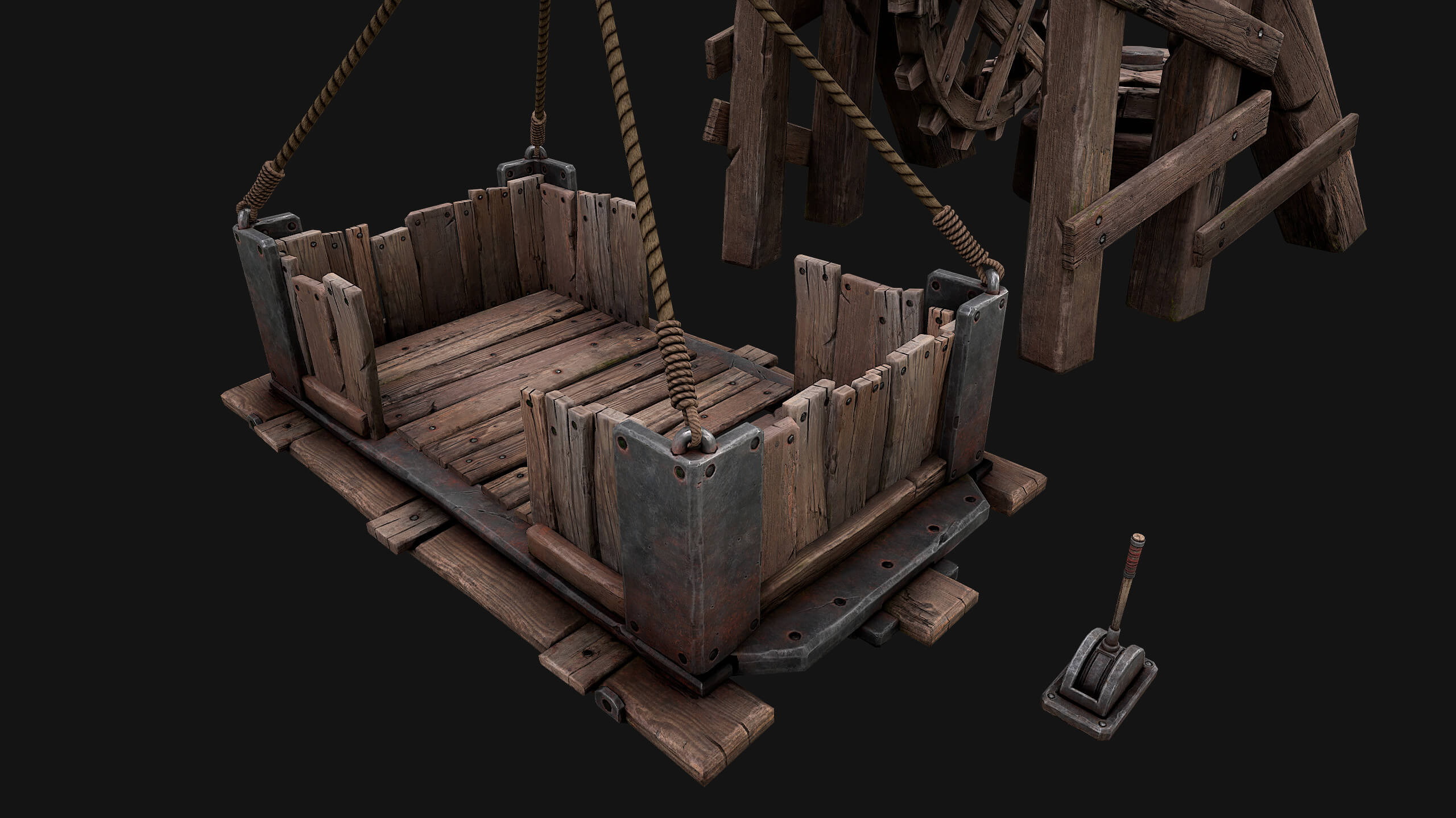 Medieval Lift Elevator - 3D Model by Dereza