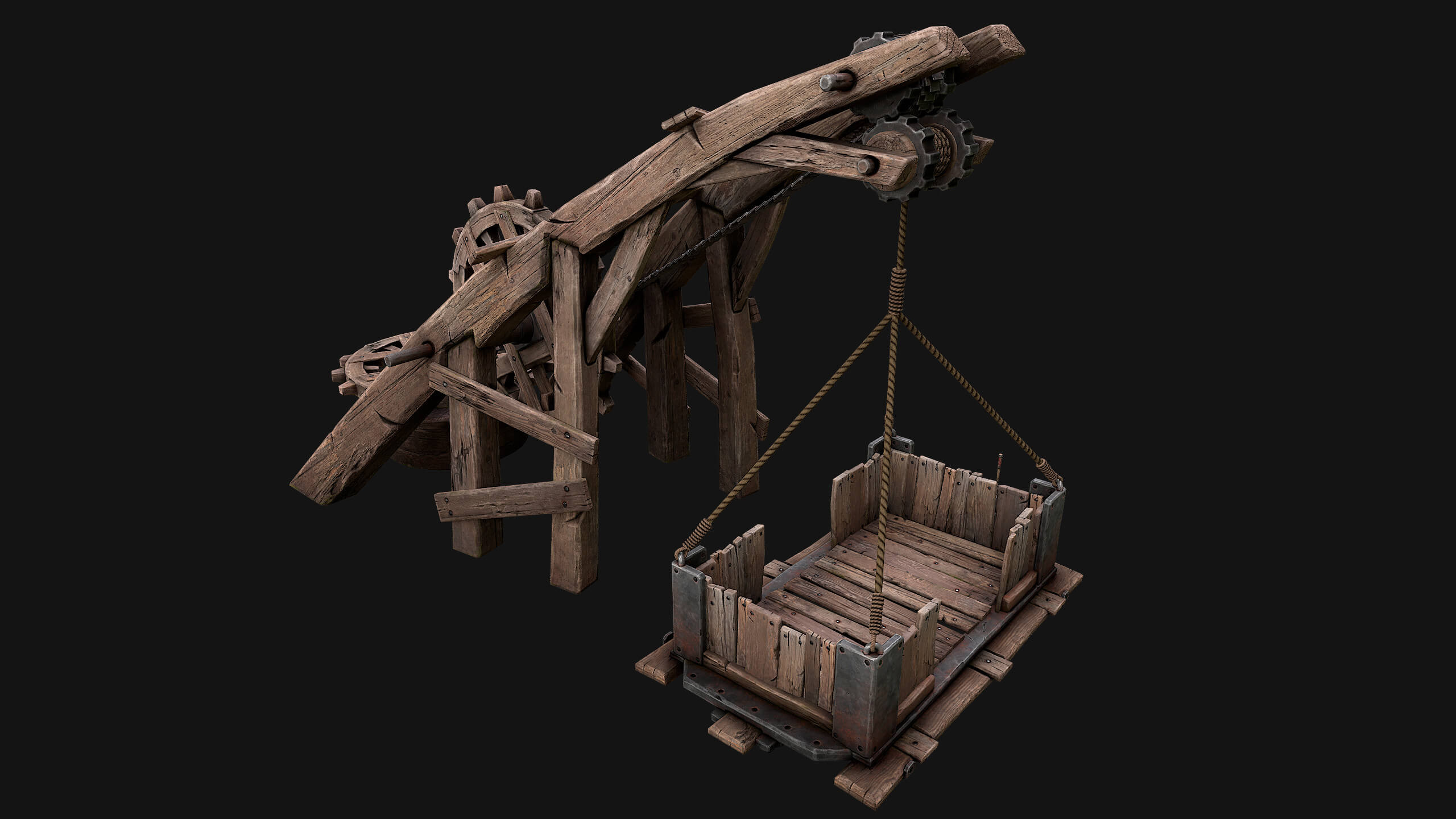 Medieval Lift Elevator - 3D Model by Dereza