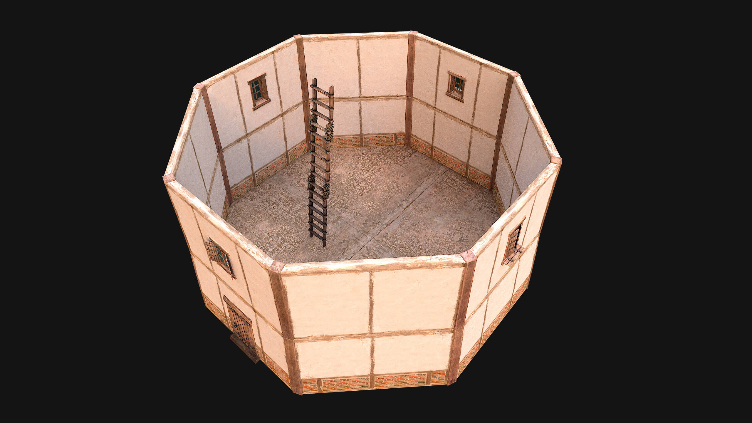 Medieval Lighthouse Tower With Interior - 3D Model by Dereza