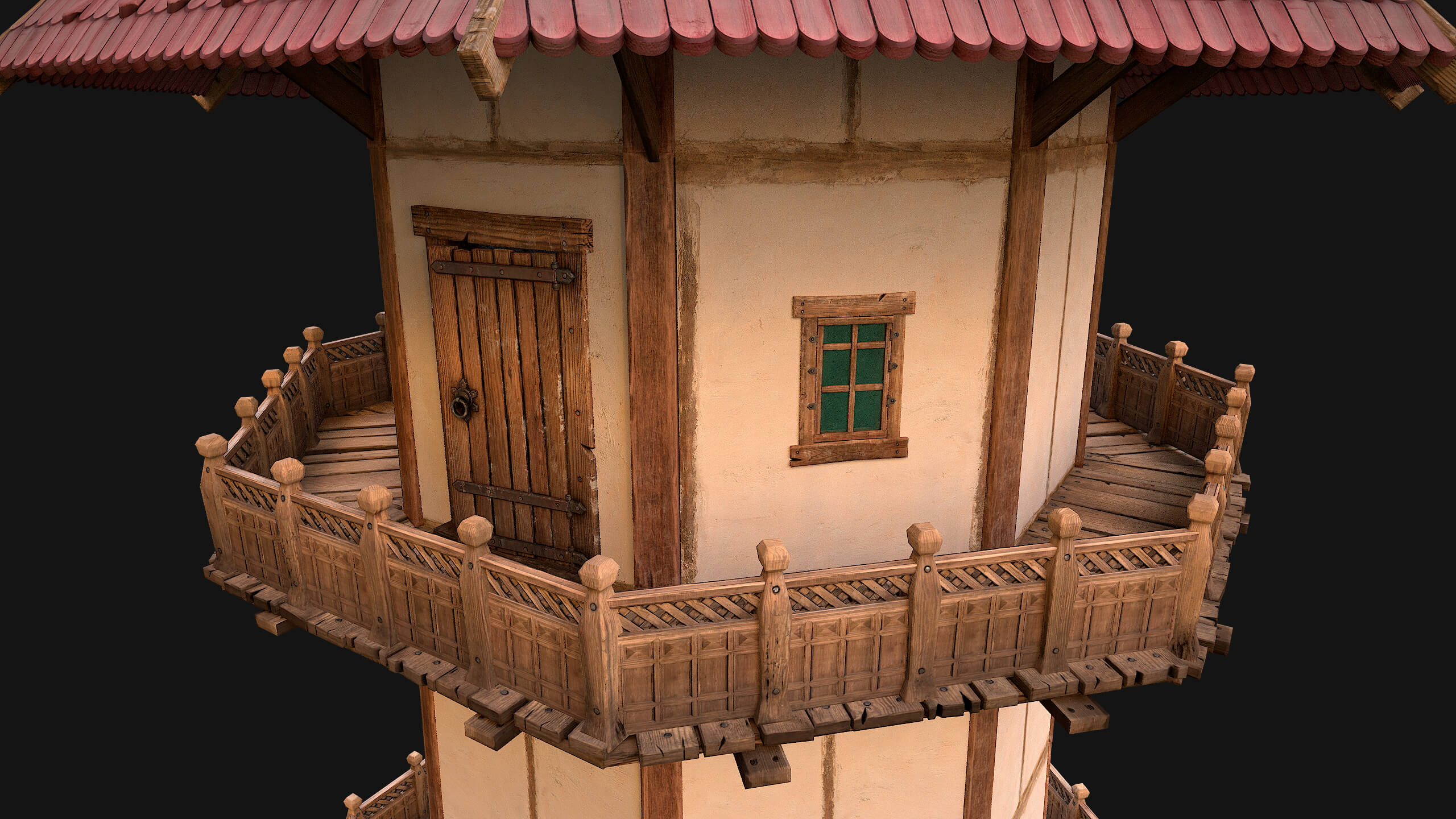 Medieval Lighthouse Tower With Interior - 3D Model by Dereza