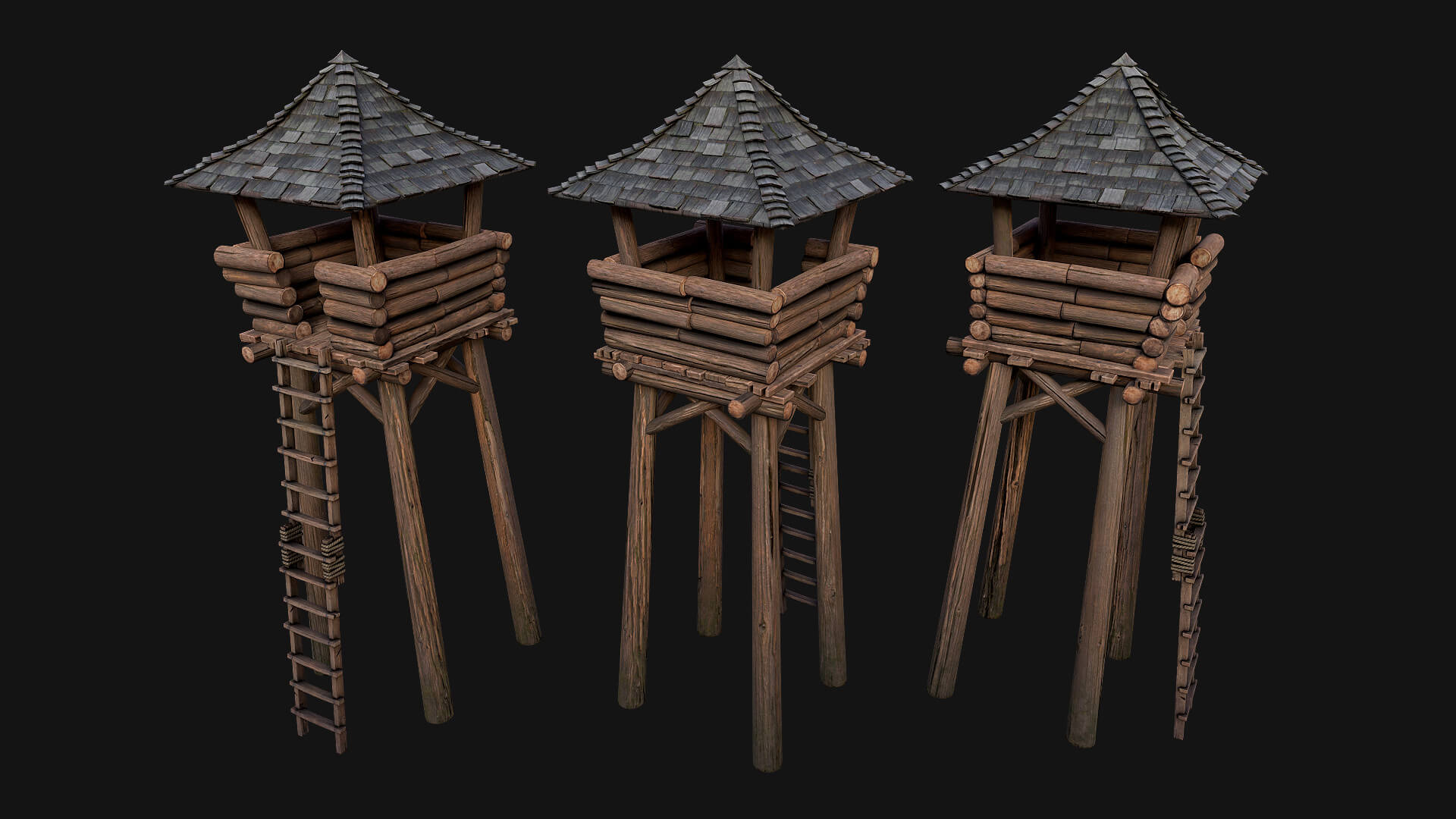 Medieval Lookout Tower - 3D Model by Dereza