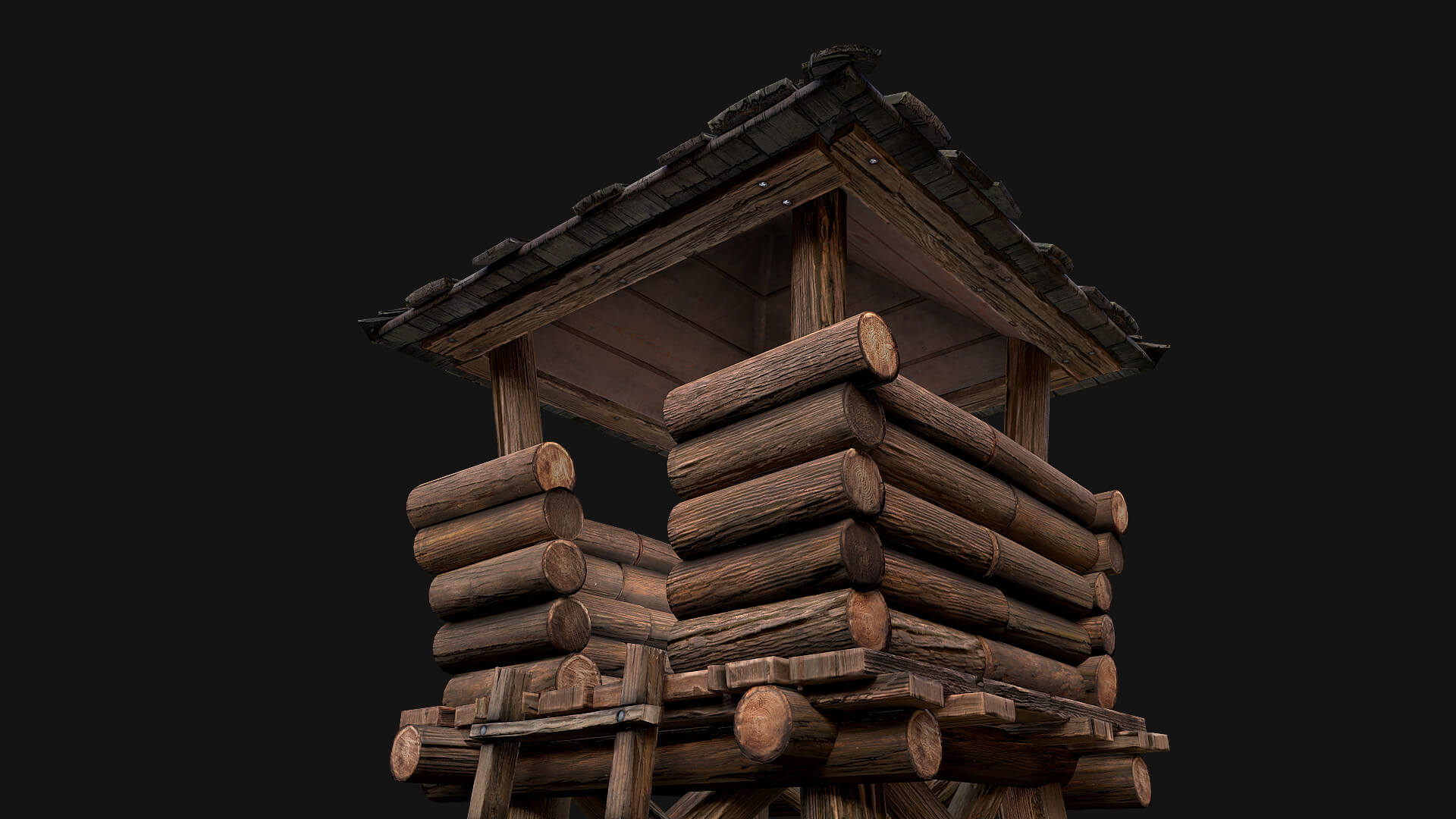 Medieval Lookout Tower - 3D Model by Dereza