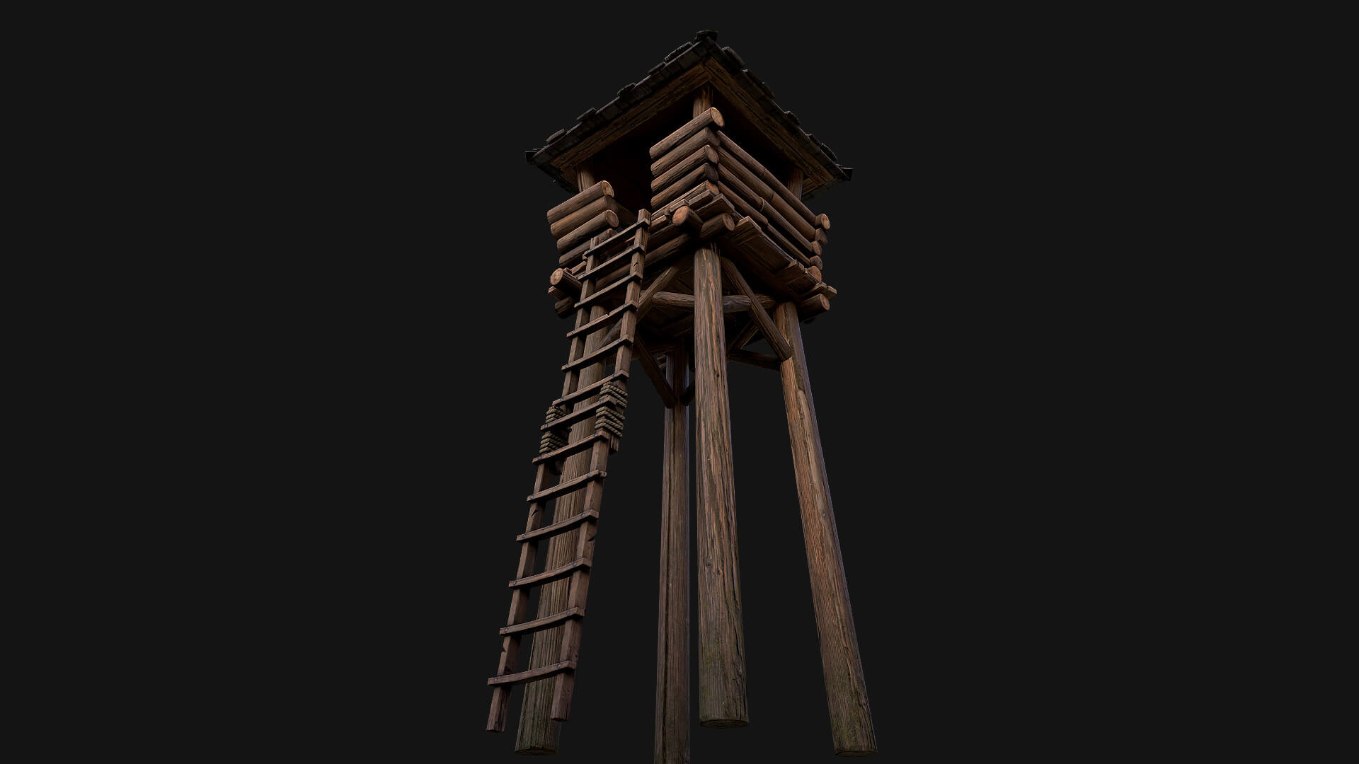 Medieval Lookout Tower - 3D Model by Dereza