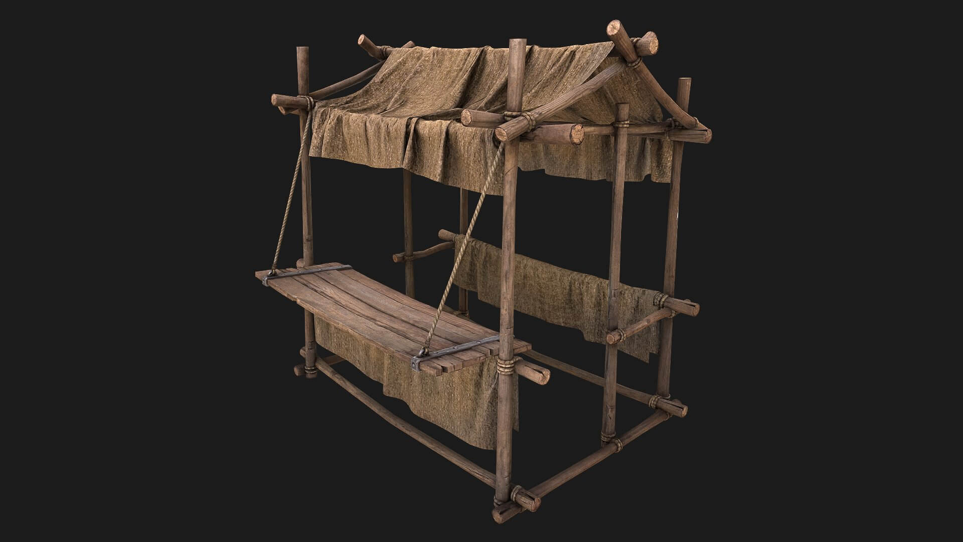 Medieval Market Stall Tent Old - 3D Model by Dereza