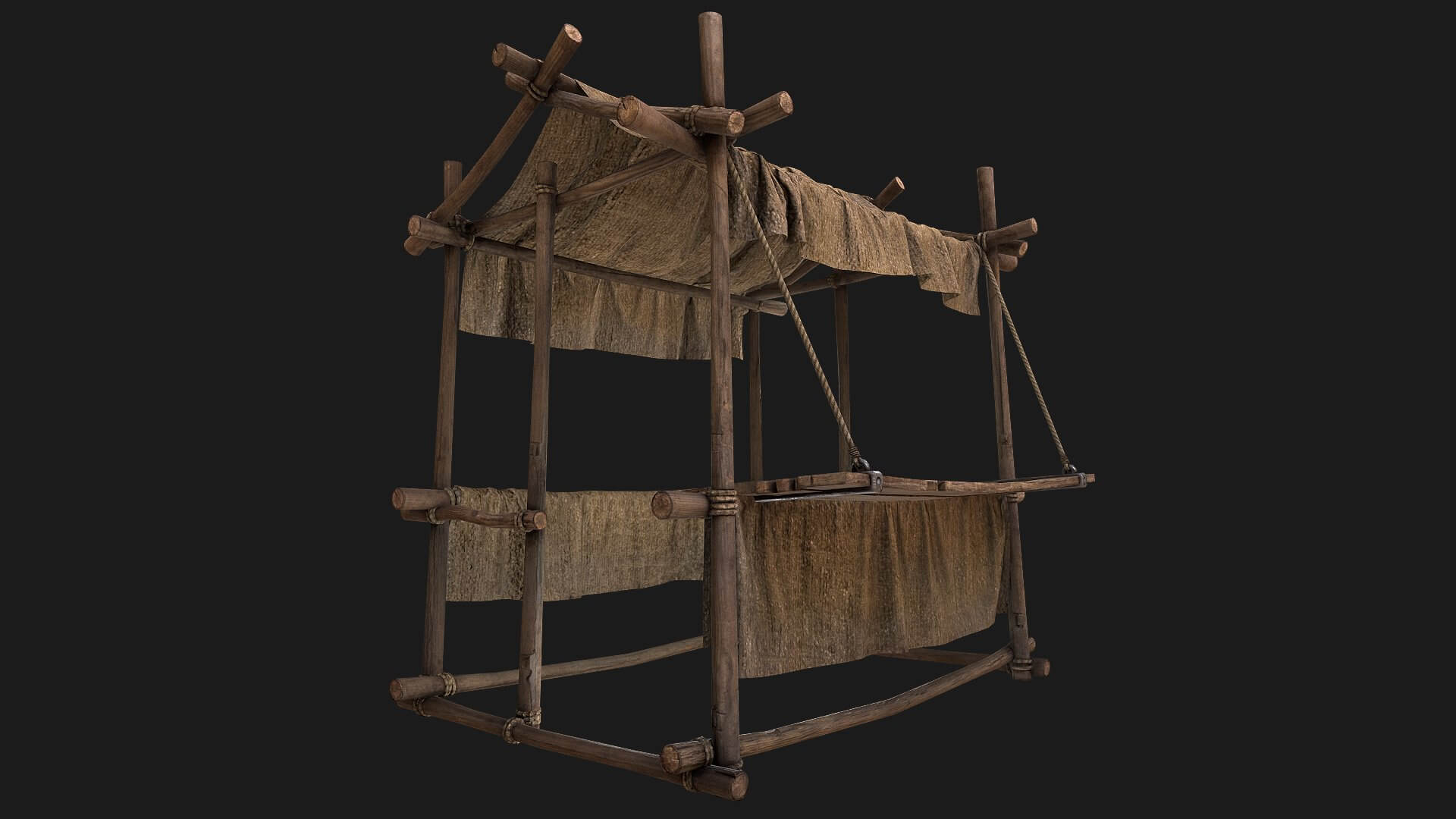 Medieval Market Stall Tent Old - 3D Model by Dereza