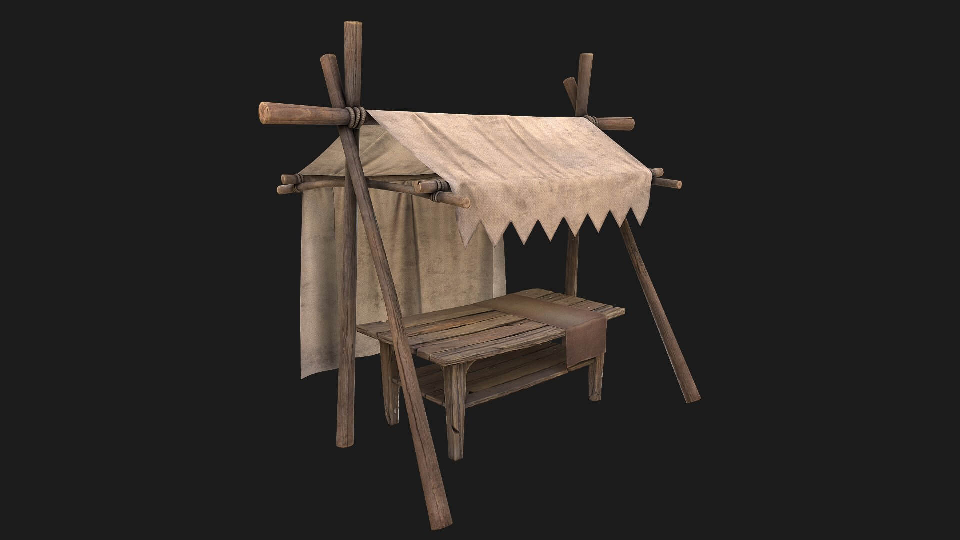 Medieval Market Stalls Cotton - 3D Model by Dereza