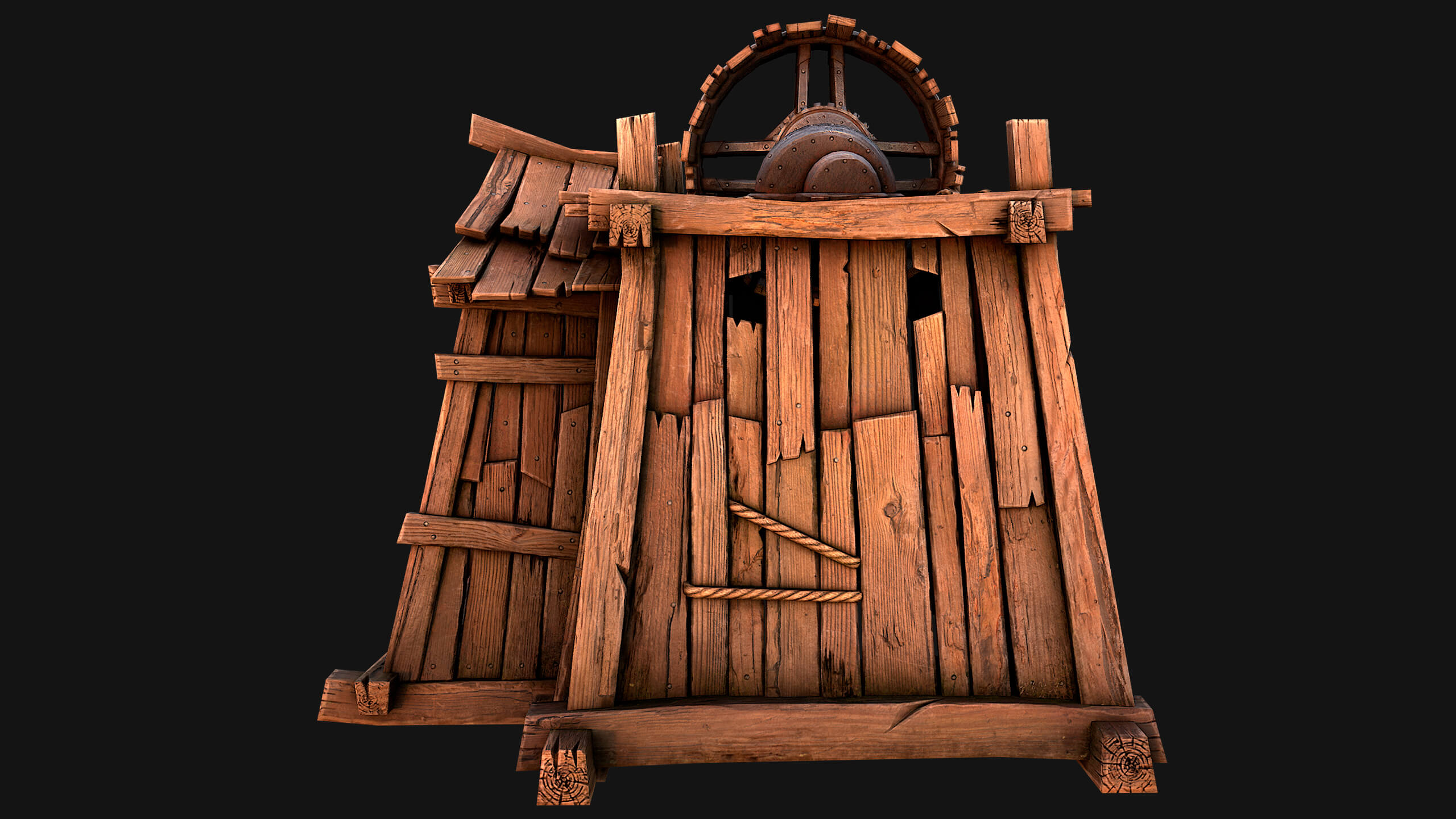 Medieval Mine Steampunk and Mining Cart - 3D Model by Dereza