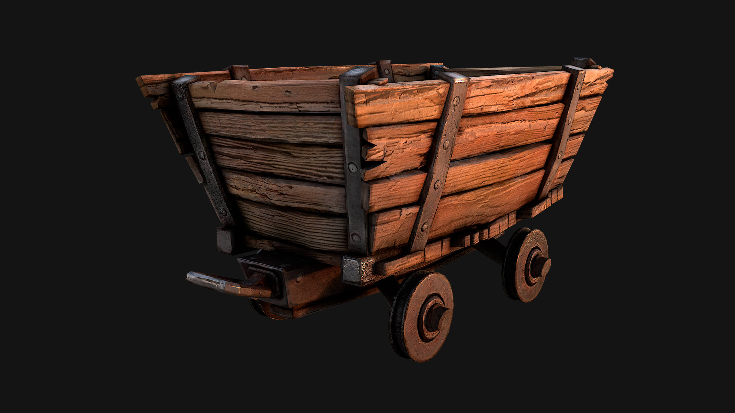 Medieval Mine Steampunk and Mining Cart - 3D Model by Dereza