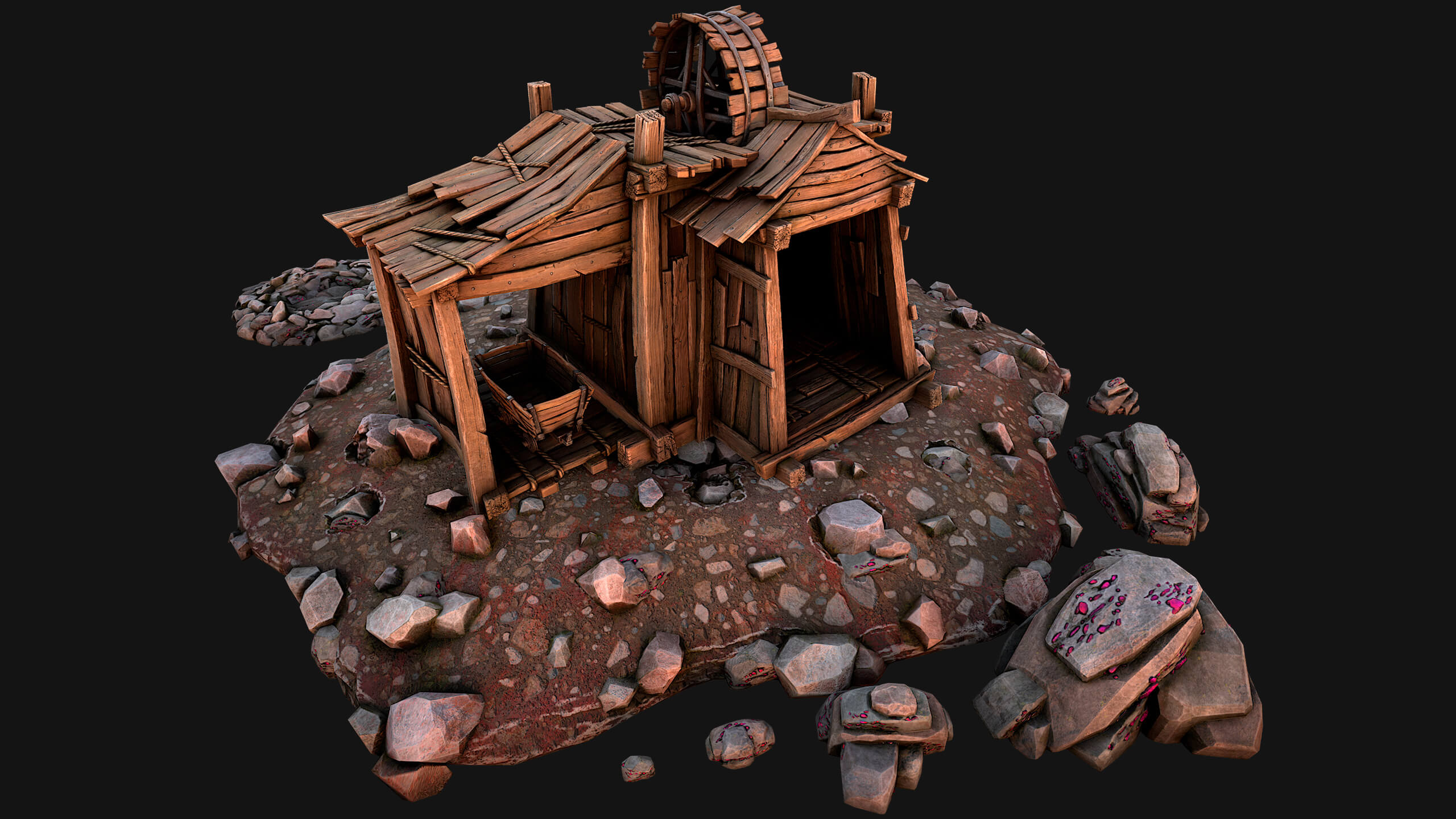 Medieval Mine Industrial Environment Pack Ore Minerals Cryst - 3D Model ...