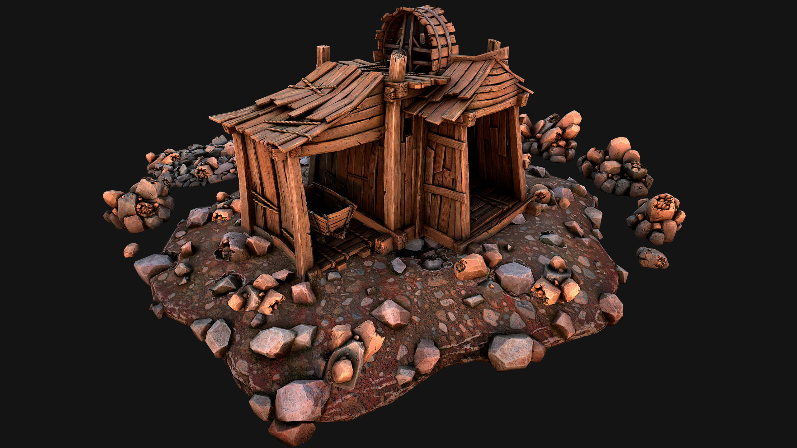 Medieval Mine Industrial Environment Pack Ore Minerals Cryst - 3D Model ...