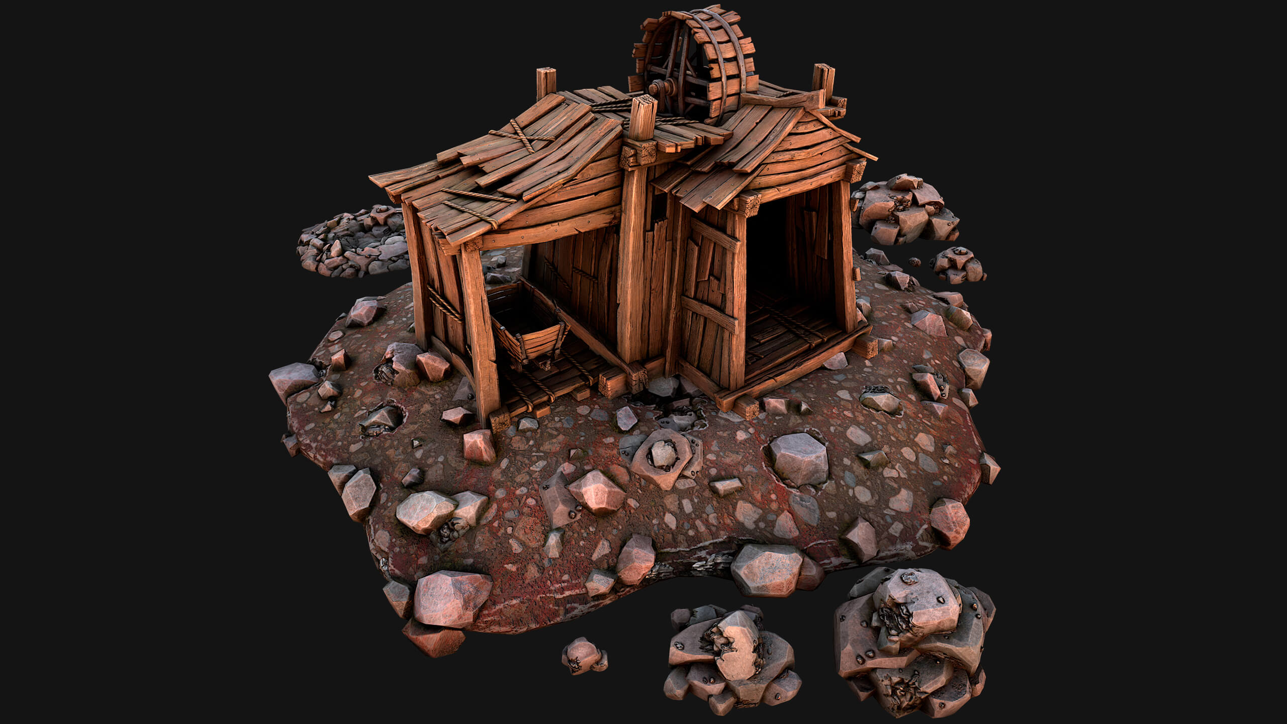 Medieval Mine Industrial Environment Pack Ore Minerals Cryst - 3D Model ...