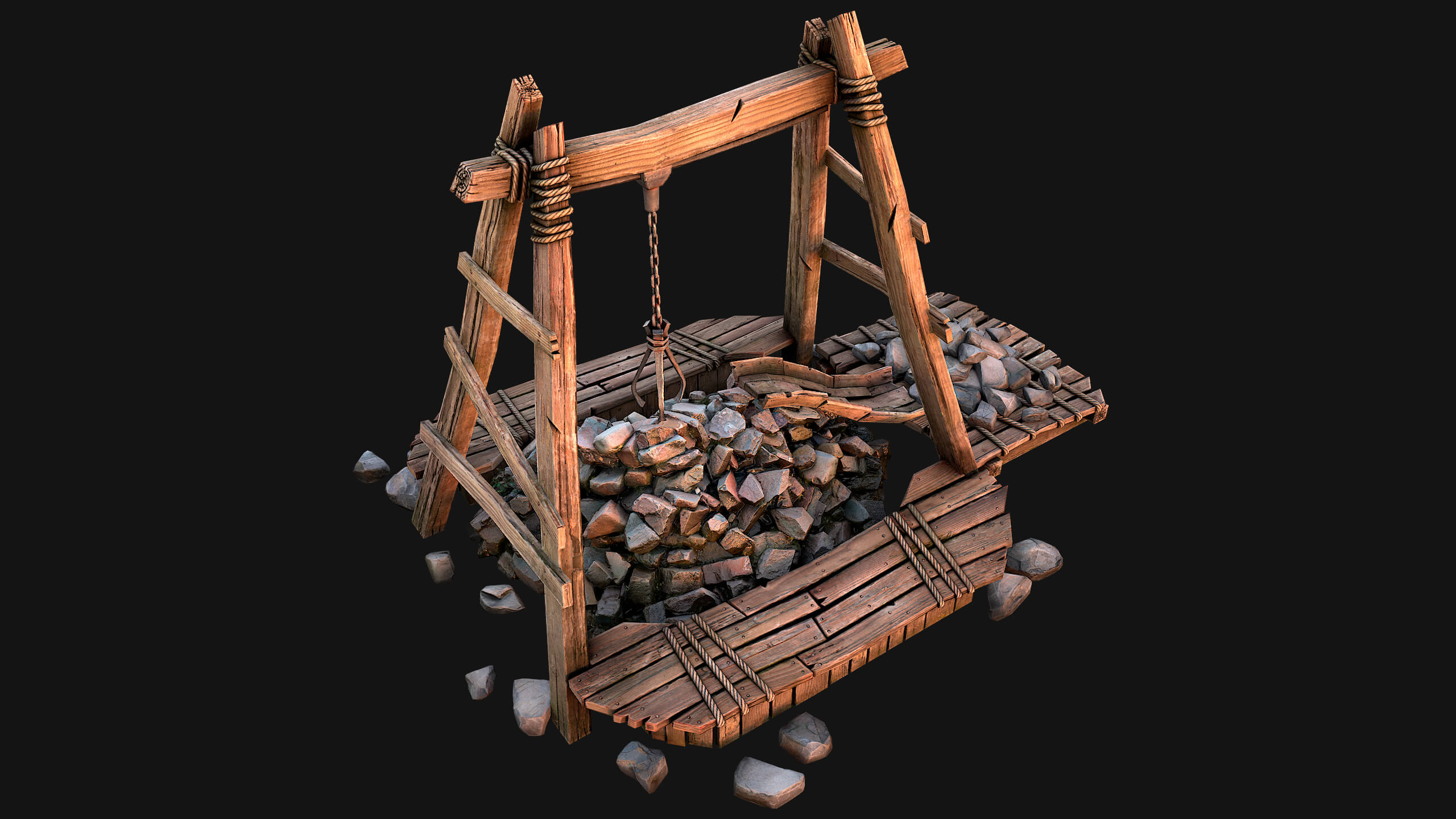 Medieval Mine Quarry Industrial Pack - 3D Model by Dereza