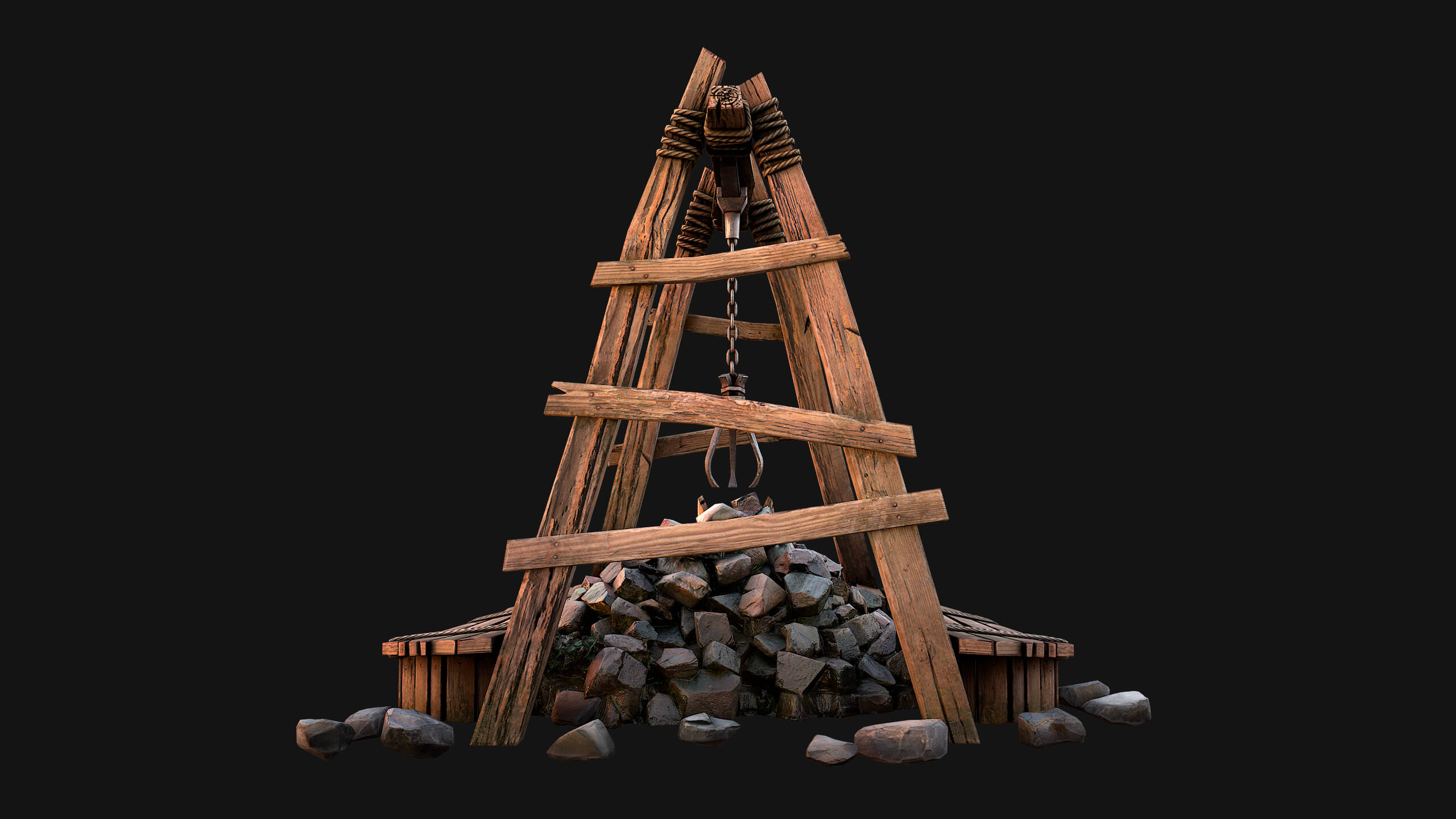 Medieval Mine Quarry Industrial Pack - 3D Model by Dereza