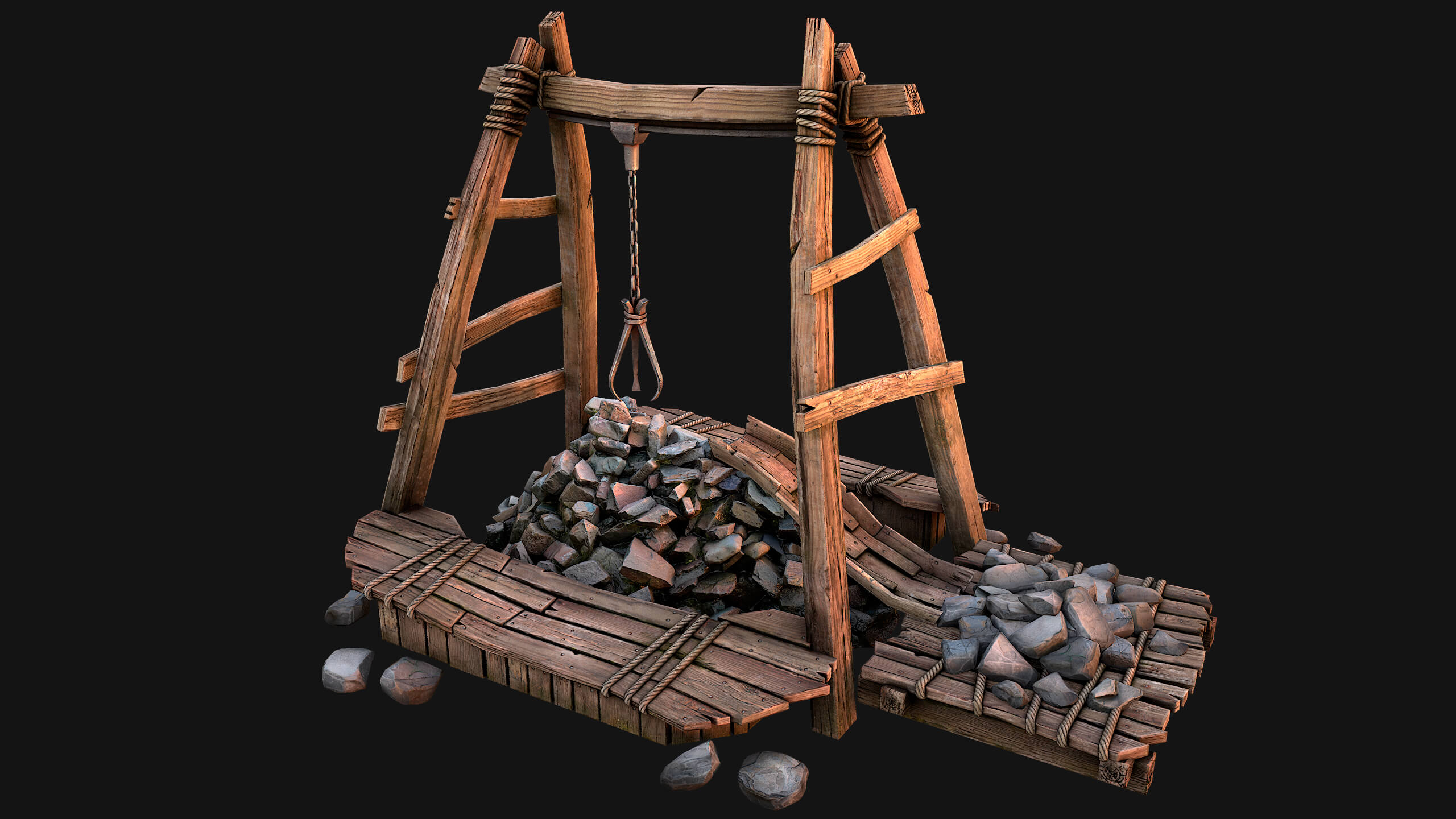 Medieval Mine Quarry Industrial Pack - 3D Model by Dereza
