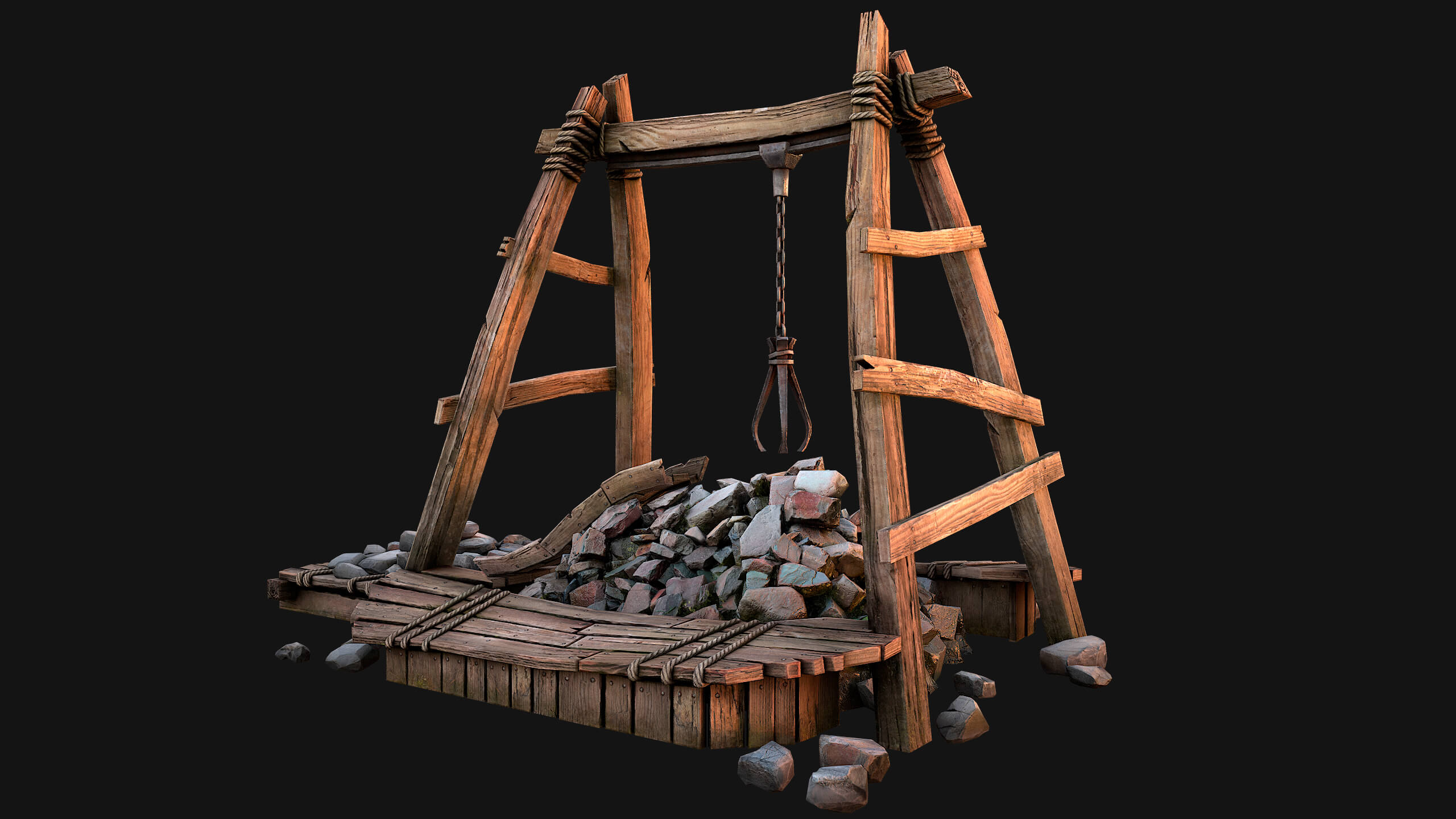 Medieval Mine Quarry Industrial Pack - 3D Model by Dereza