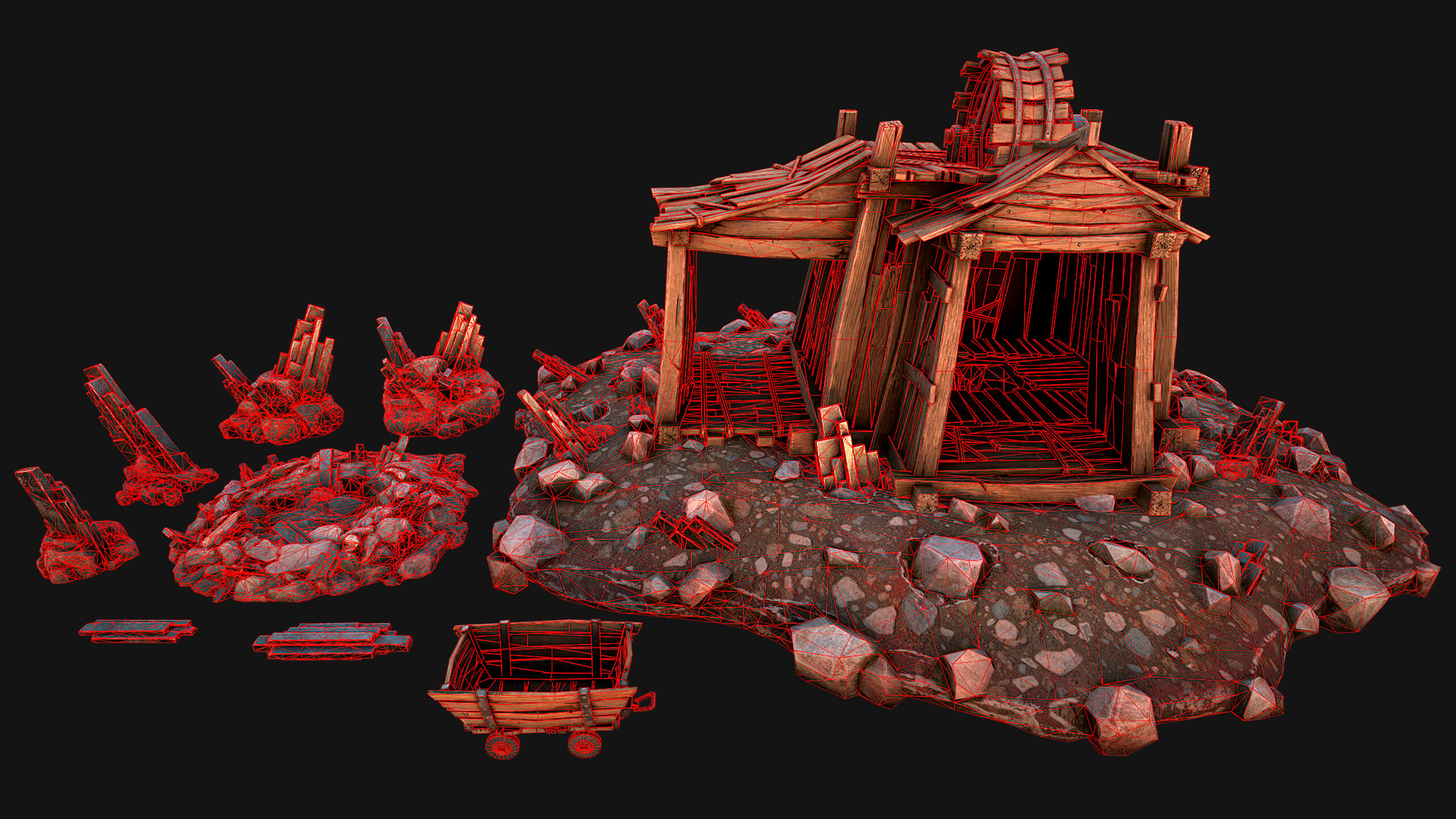 Medieval Mine Silver Ore Deposits - 3D Model by Dereza