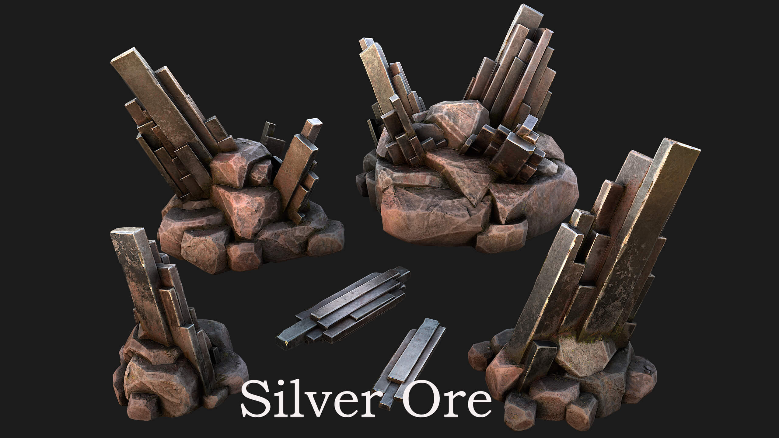 Medieval Mine Silver Ore Deposits - 3D Model by Dereza