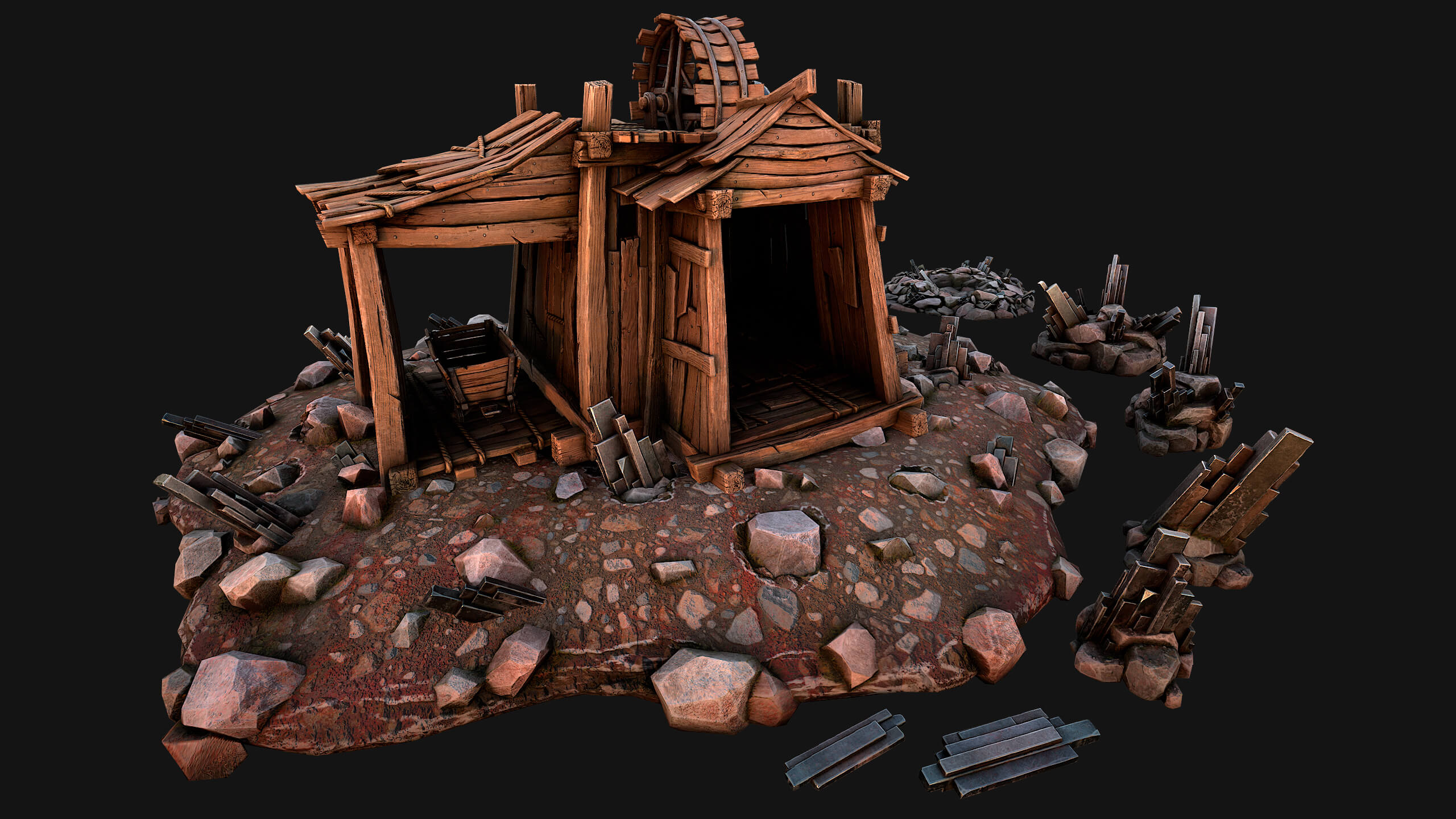 Medieval Mine Silver Ore Deposits - 3D Model by Dereza
