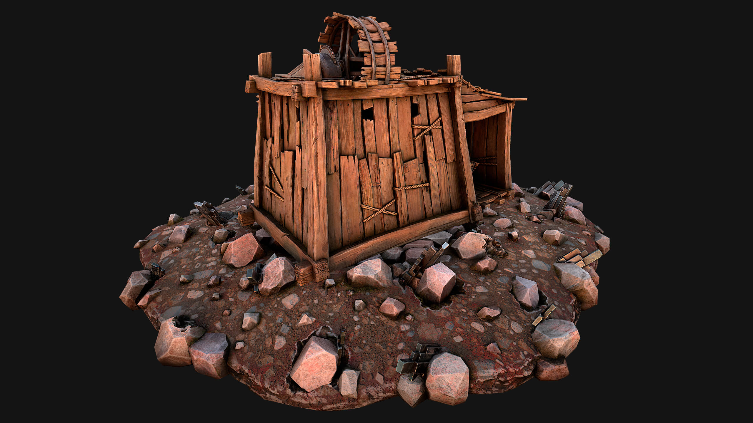 Medieval Mine Silver Ore Deposits - 3D Model by Dereza