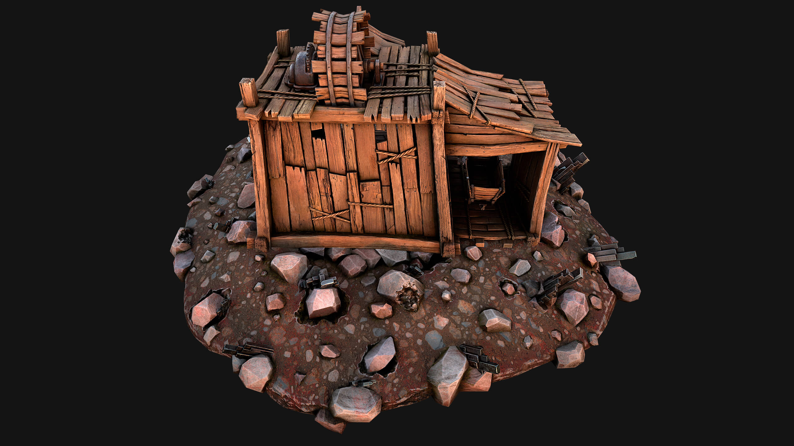Medieval Mine Silver Ore Deposits - 3D Model by Dereza