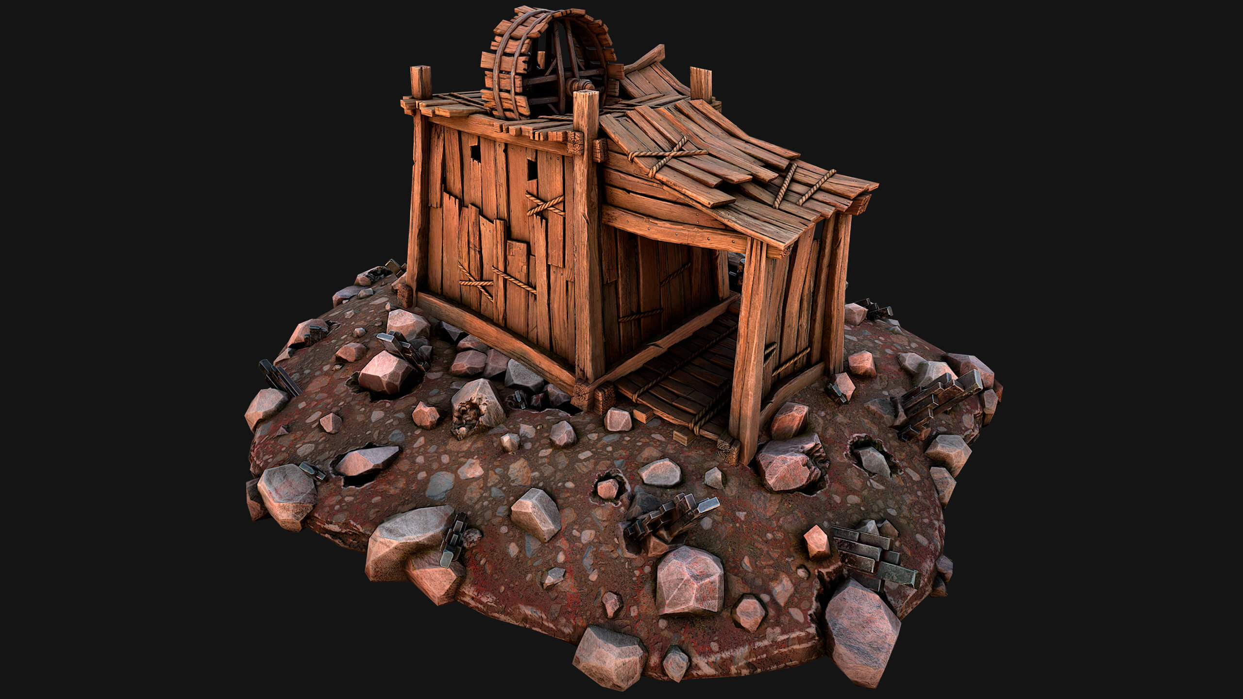 Medieval Mine Silver Ore Deposits - 3D Model by Dereza