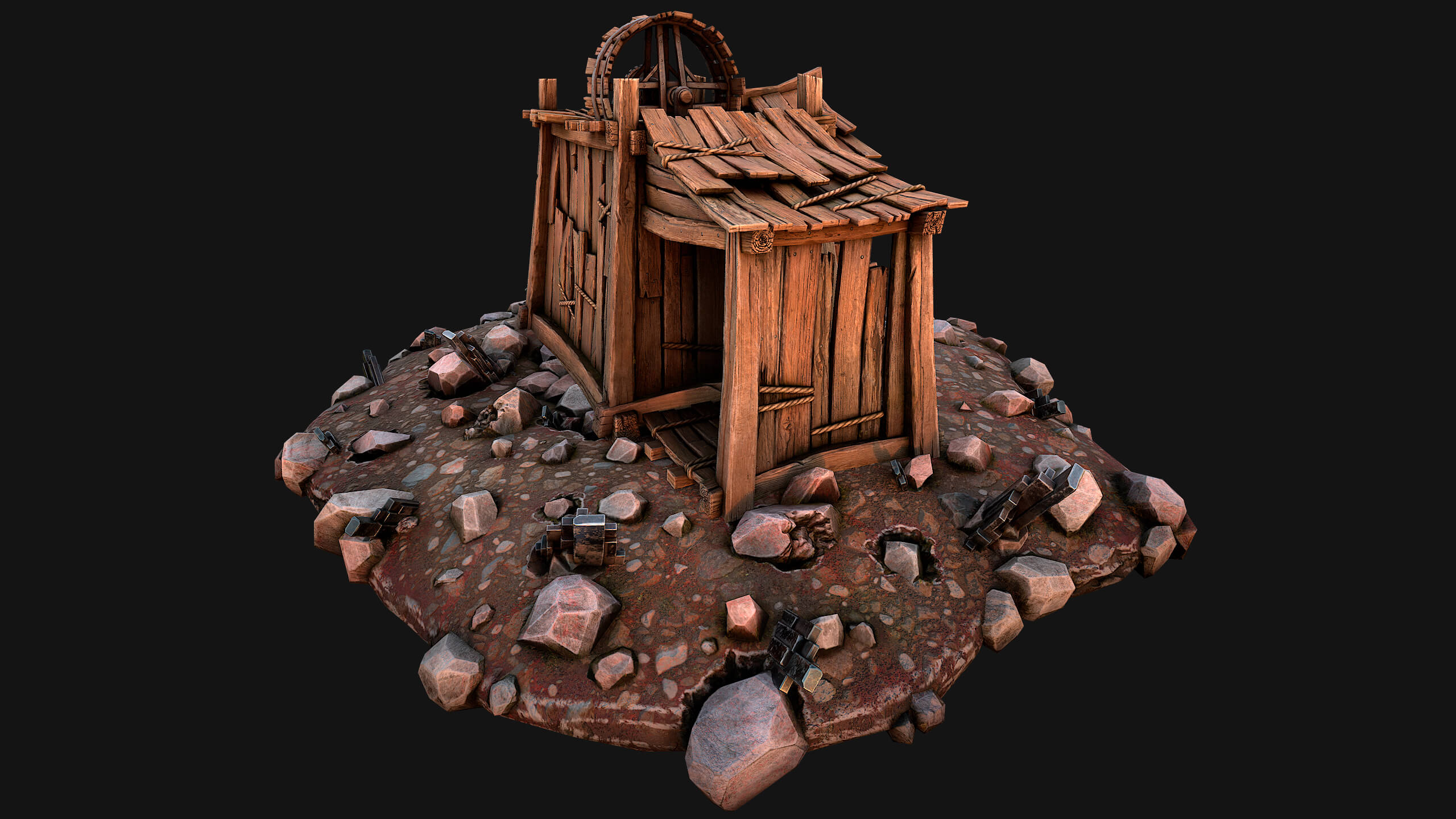 Medieval Mine Silver Ore Deposits - 3D Model by Dereza