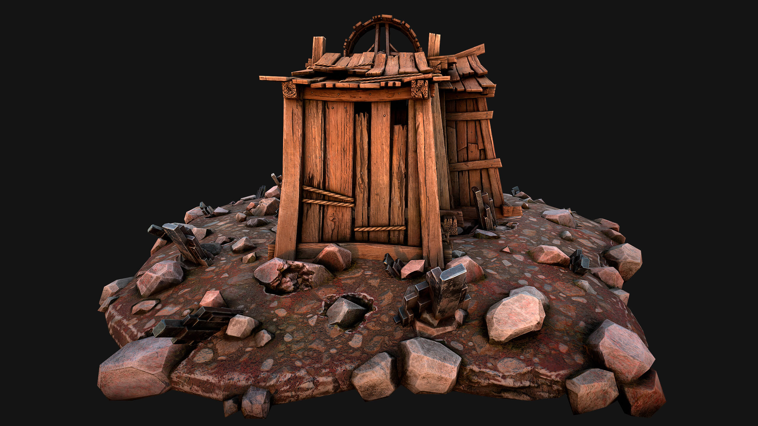 Medieval Mine Silver Ore Deposits - 3D Model by Dereza
