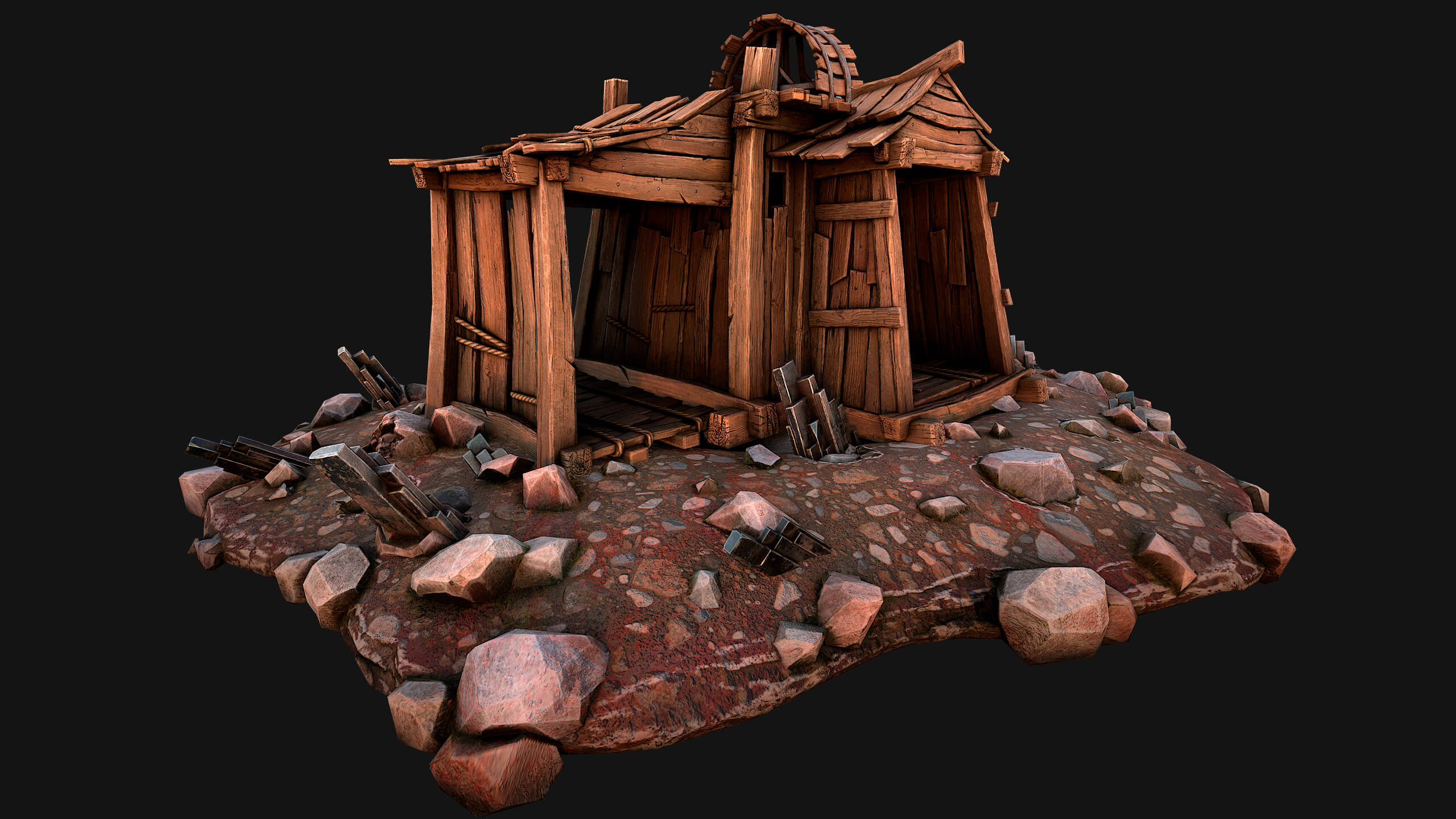 Medieval Mine Silver Ore Deposits - 3D Model by Dereza
