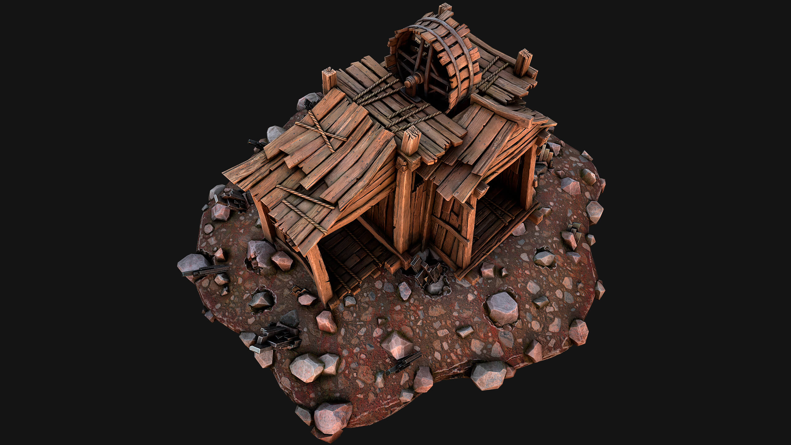 Medieval Mine Silver Ore Deposits - 3D Model by Dereza