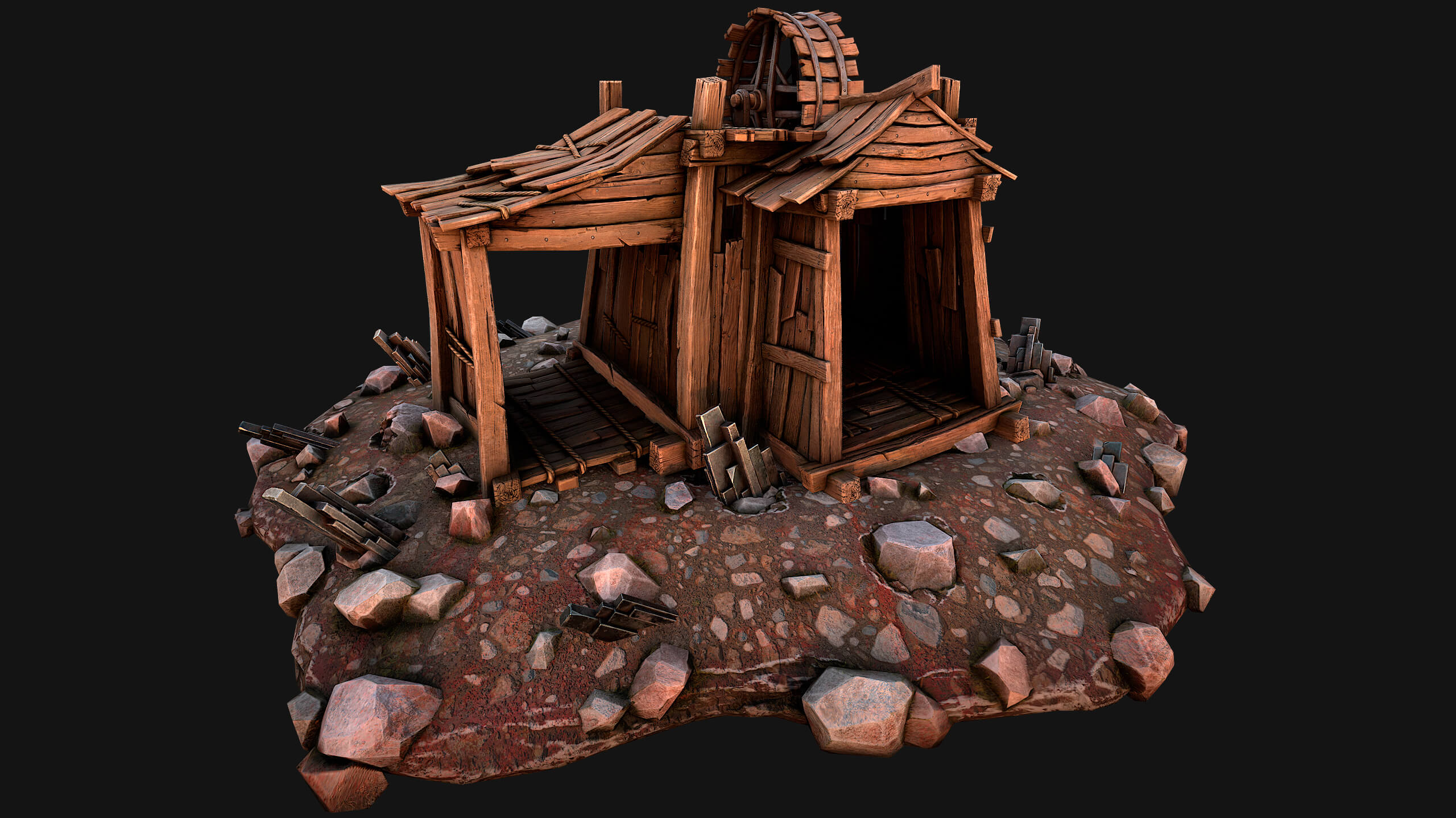 Medieval Mine Silver Ore Deposits - 3D Model by Dereza