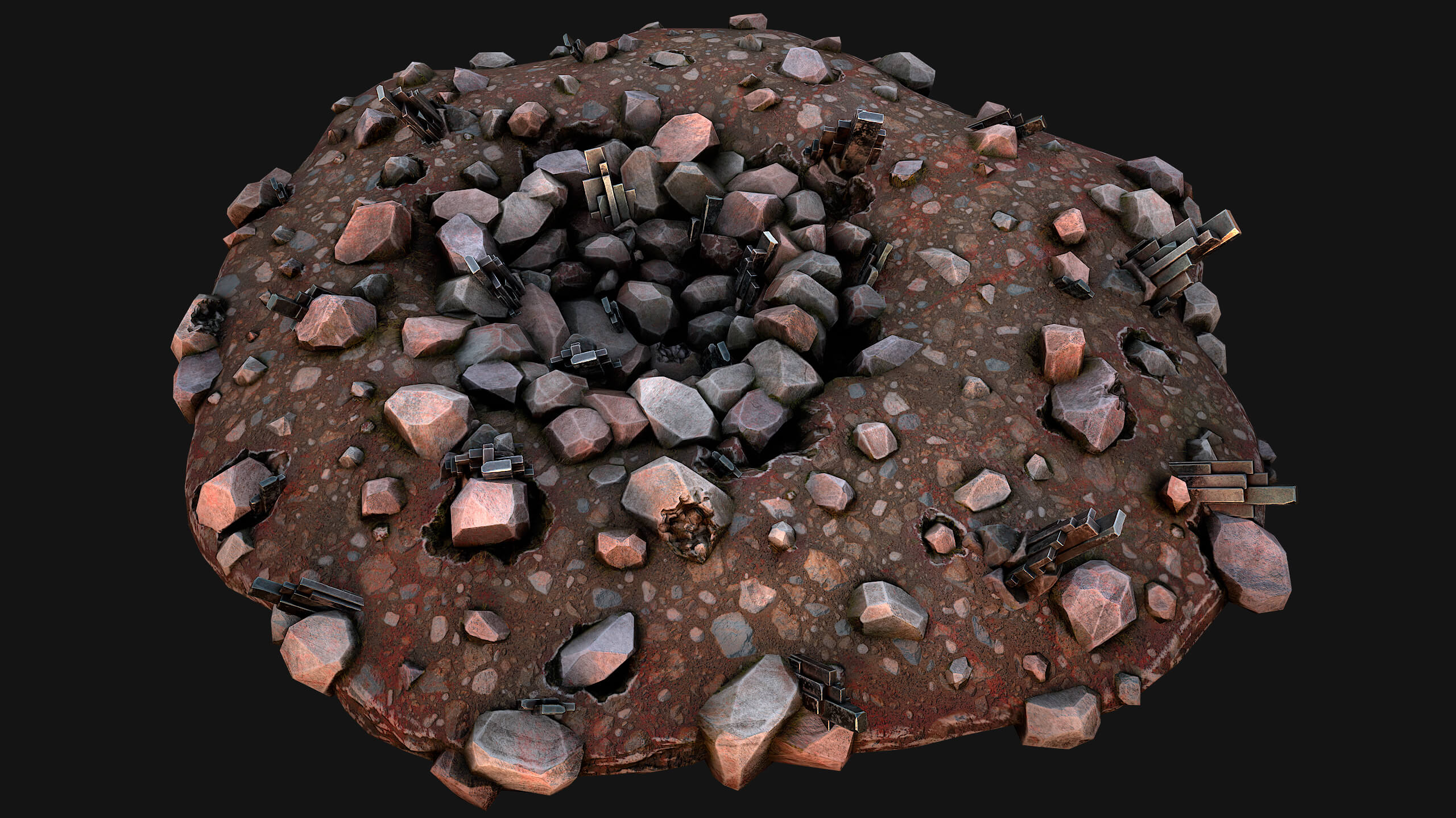 Medieval Mine Silver Ore Deposits - 3D Model by Dereza