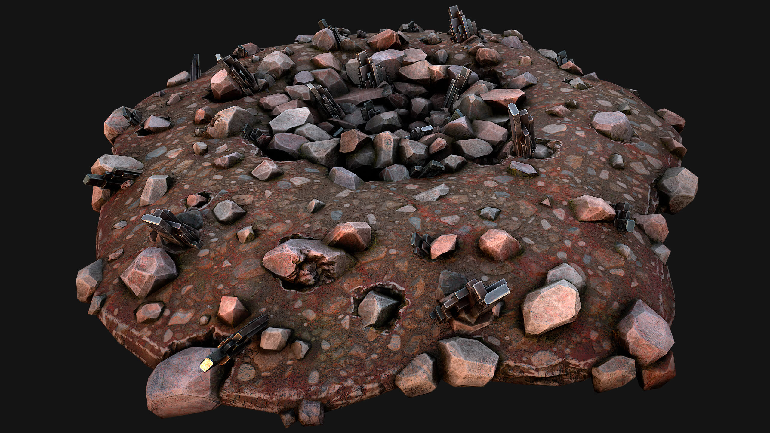 Medieval Mine Silver Ore Deposits - 3D Model by Dereza