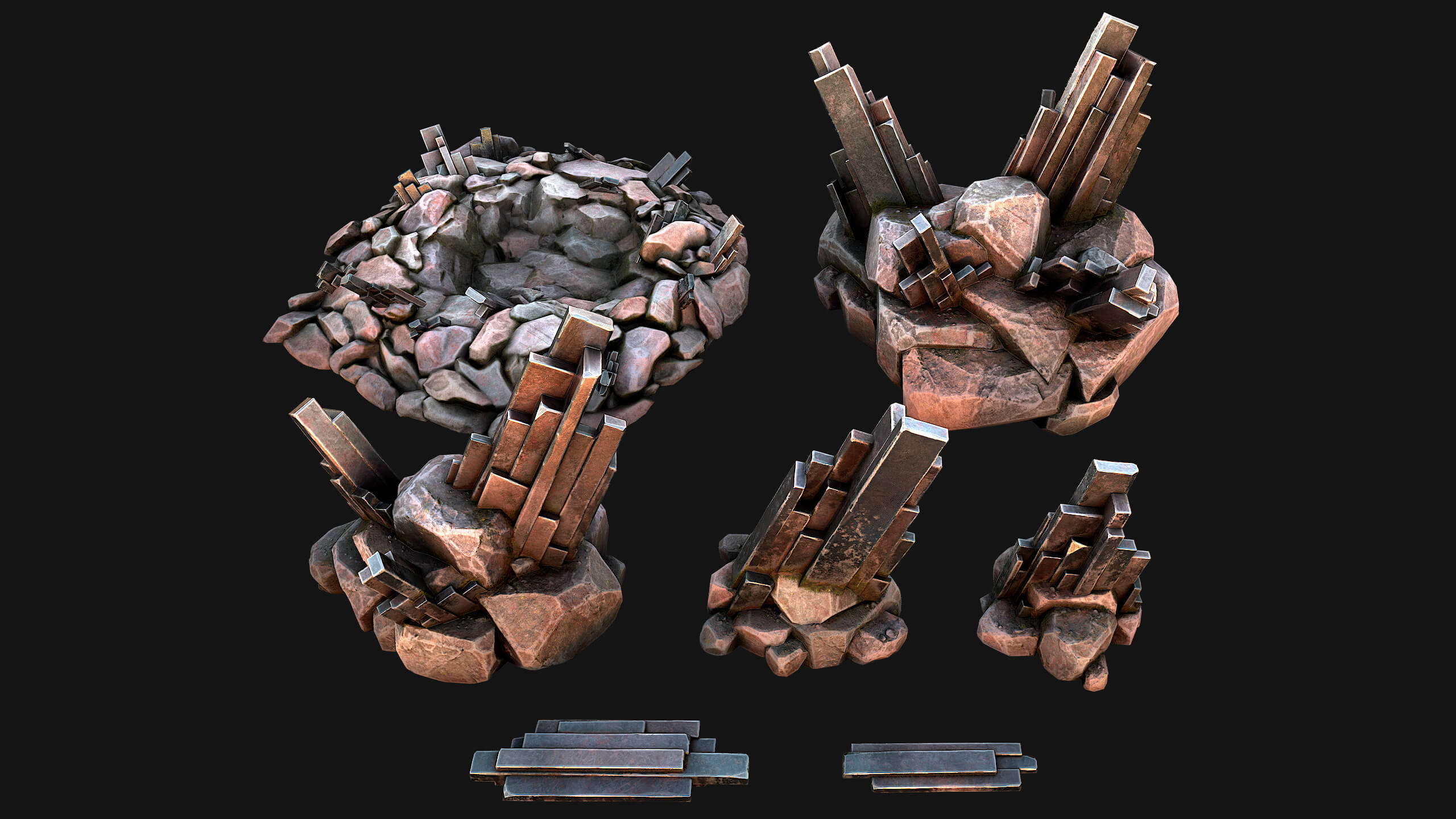 Medieval Mine Silver Ore Deposits - 3D Model by Dereza