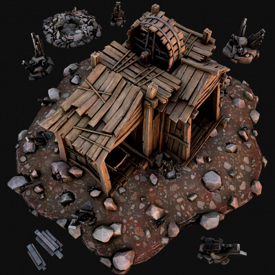 Medieval Mine Silver Ore Deposits - 3D Model by Dereza