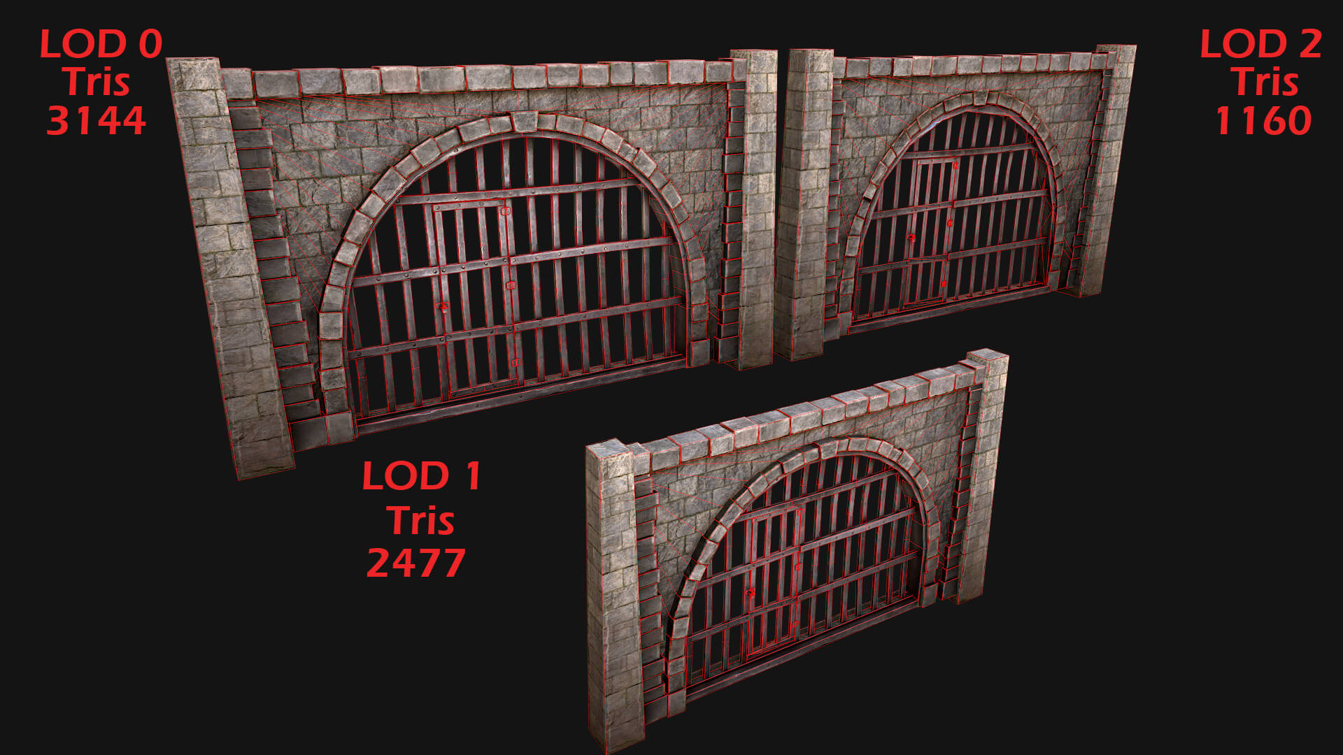 Medieval Prison Bars With Door - 3D Model by Dereza