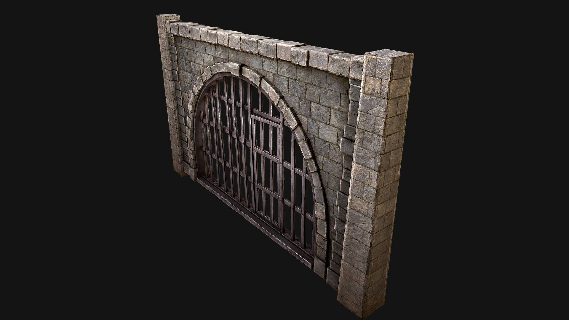 Medieval Prison Bars With Door - 3D Model by Dereza