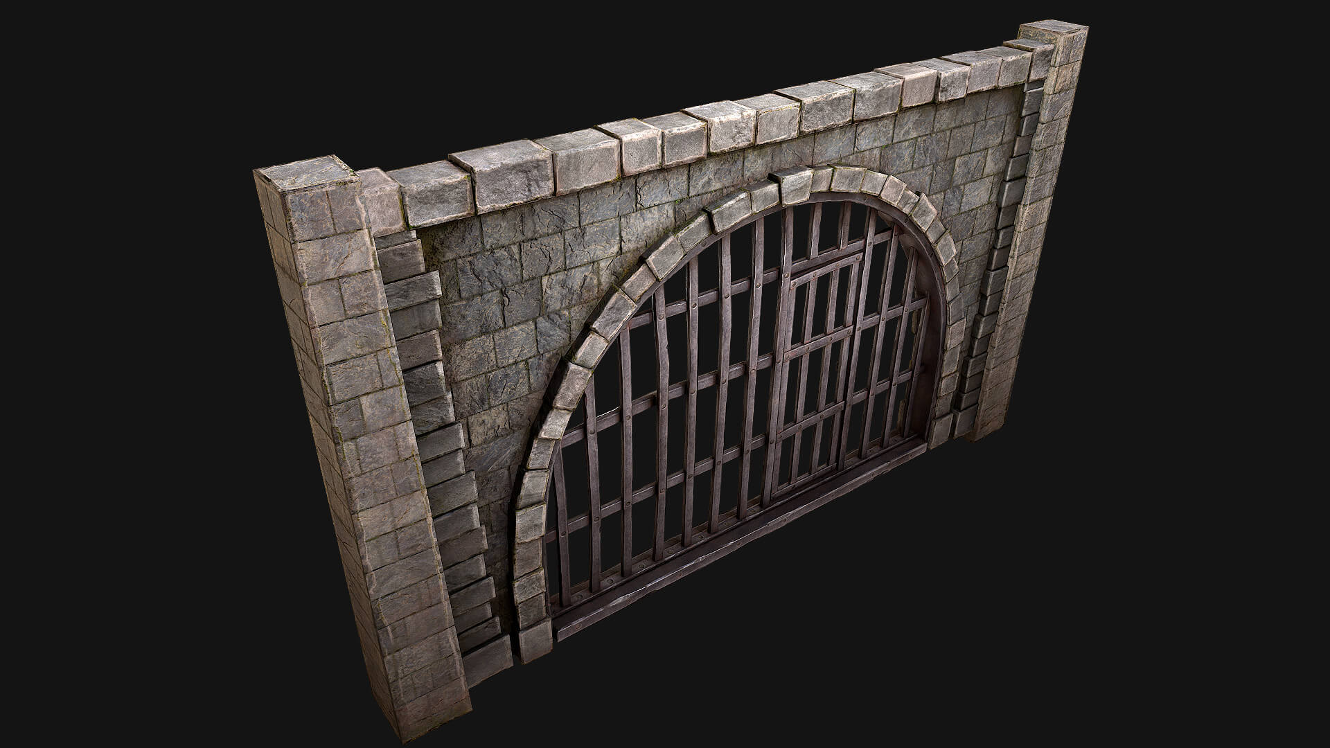 Medieval Prison Bars With Door - 3D Model by Dereza