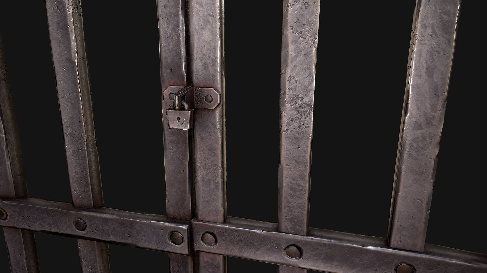 Medieval Prison Bars With Door - 3D Model by Dereza