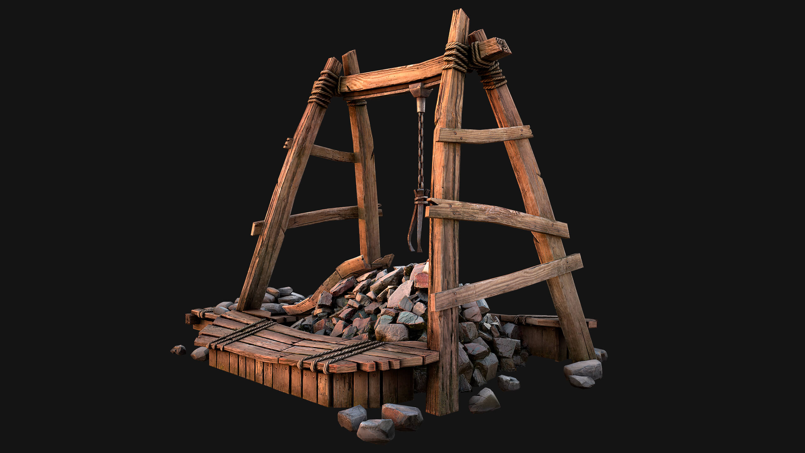 Medieval Quarry Mine With Crane Pack - 3D Model by Dereza