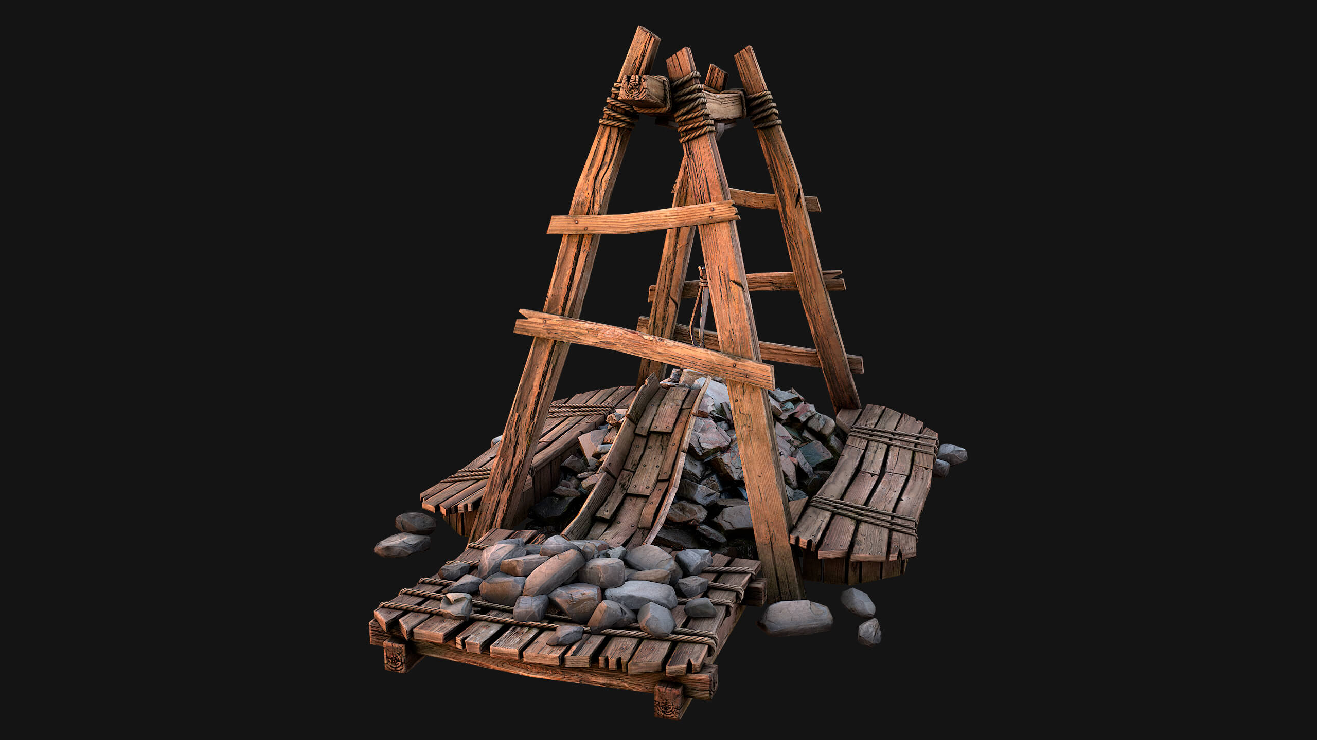 Medieval Quarry Mine With Crane Pack - 3D Model by Dereza