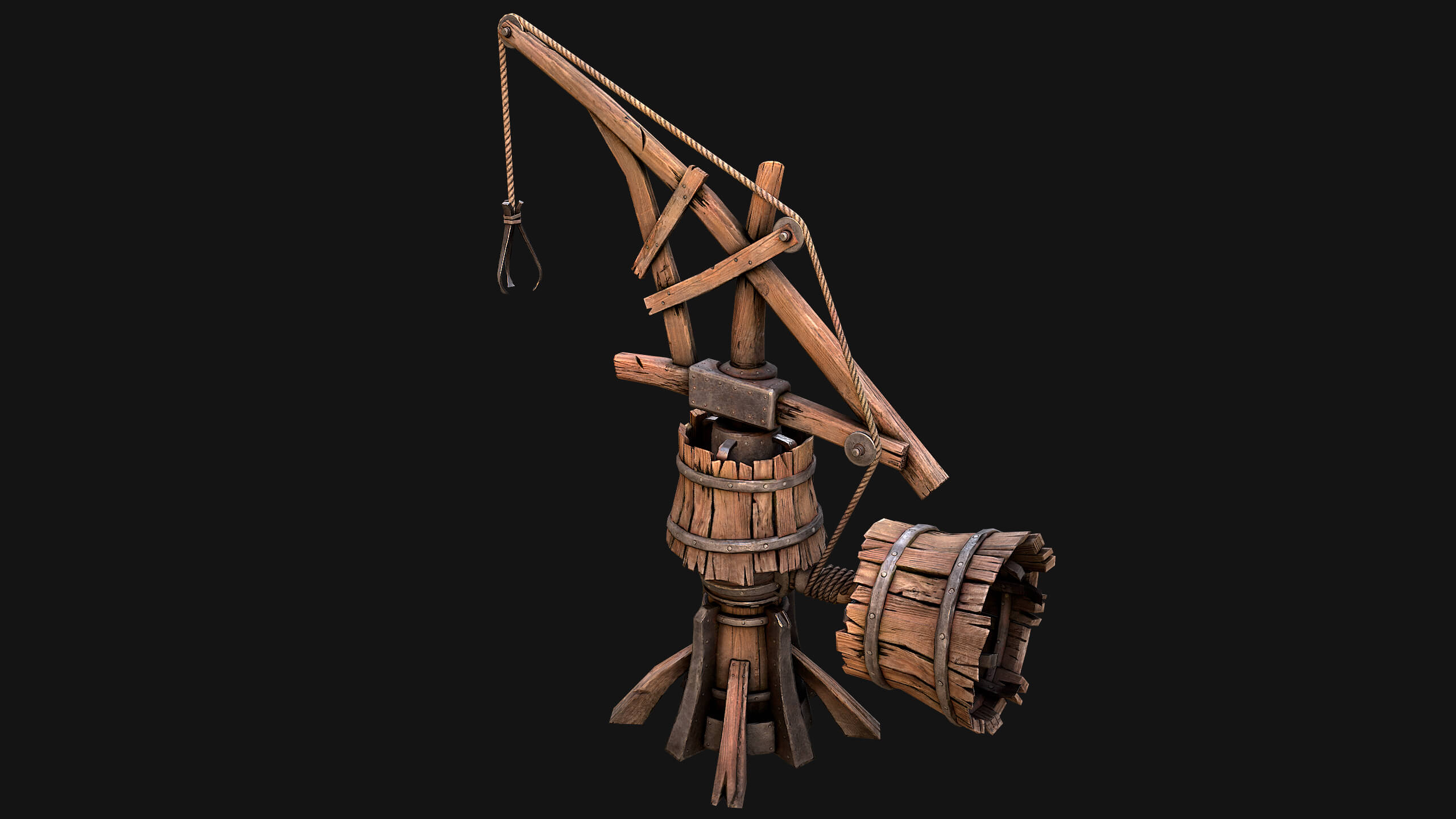 Medieval Quarry Mine With Crane Pack - 3D Model by Dereza