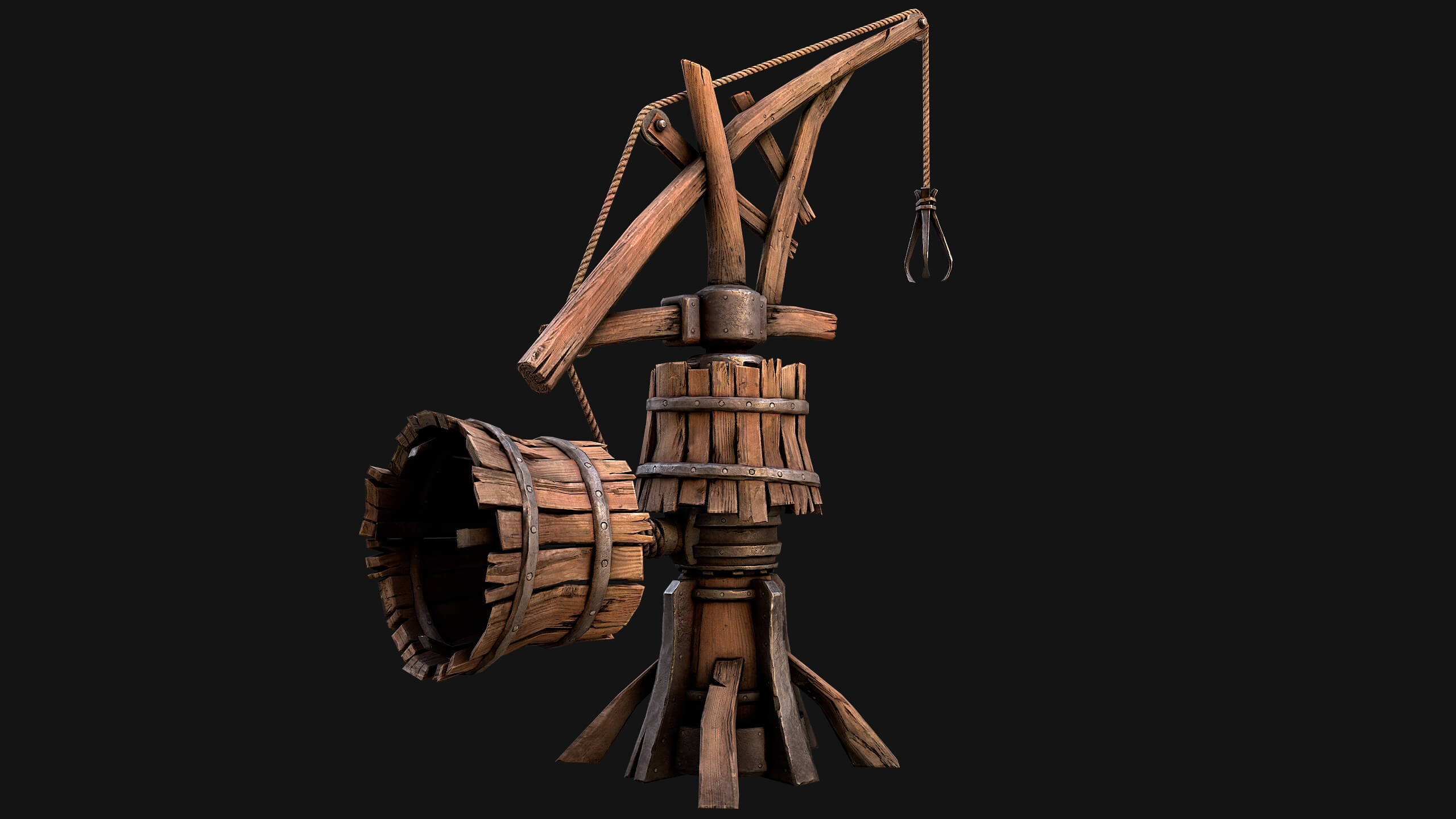 Medieval Quarry Mine With Crane Pack - 3D Model by Dereza