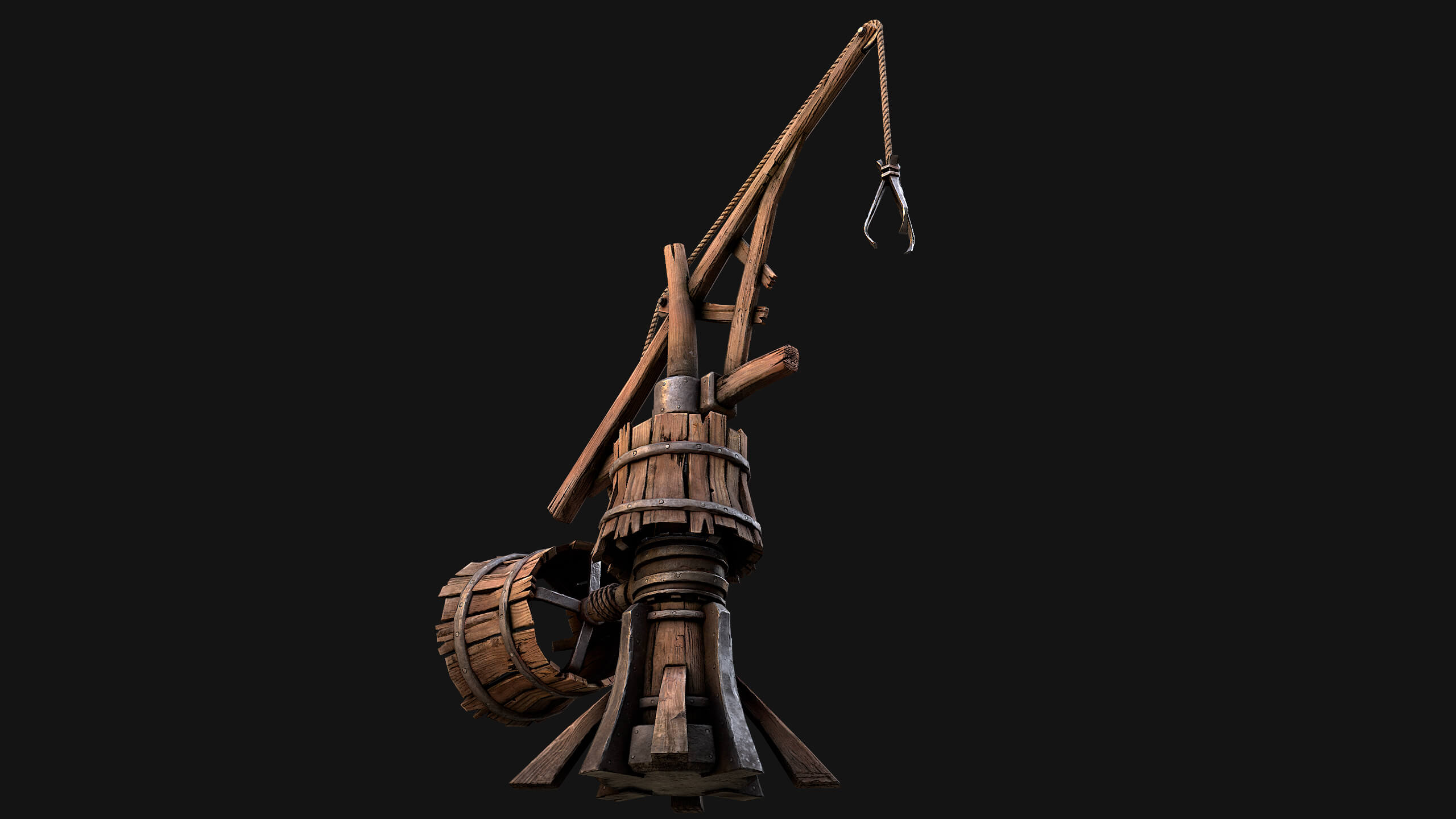 Medieval Quarry Mine With Crane Pack - 3D Model by Dereza