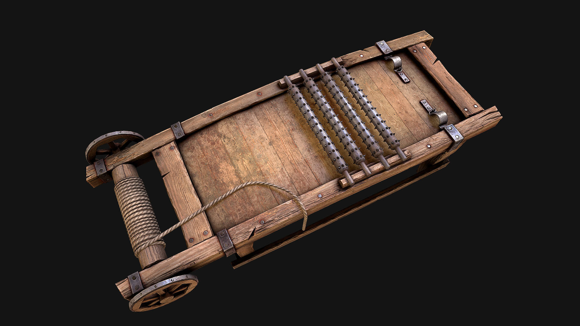 Medieval Rack Torture - 3D Model by Dereza