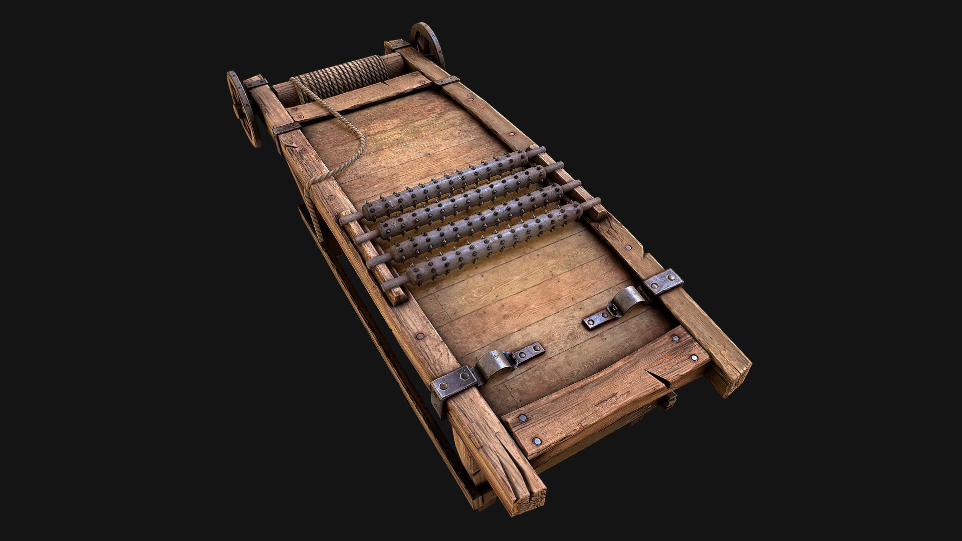 Medieval Rack Torture - 3D Model by Dereza