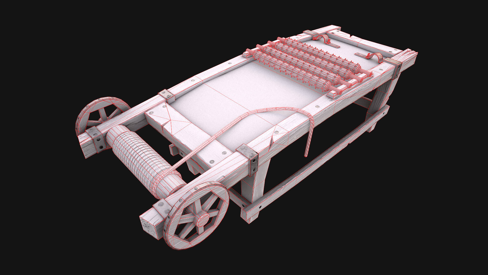 Medieval Rack Torture - 3D Model by Dereza