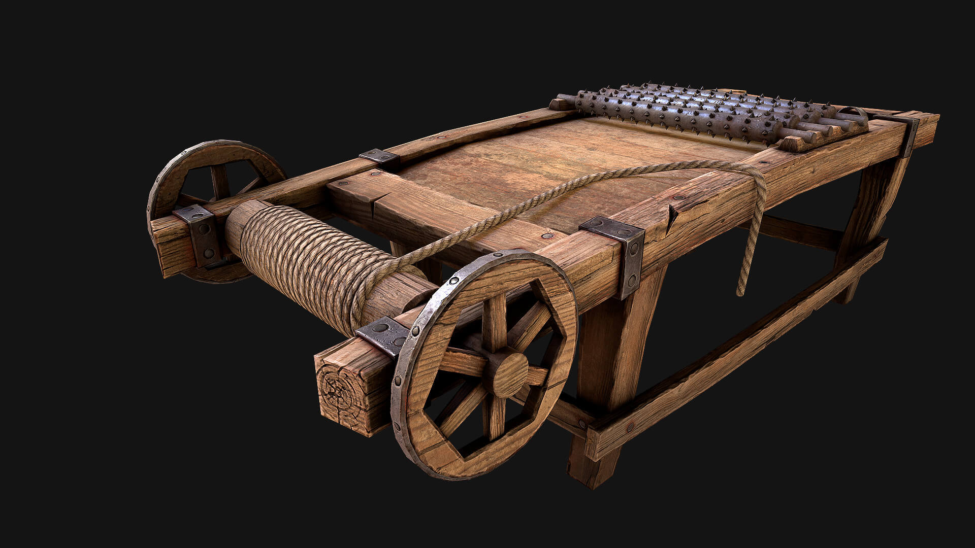 Medieval Rack Torture - 3D Model by Dereza