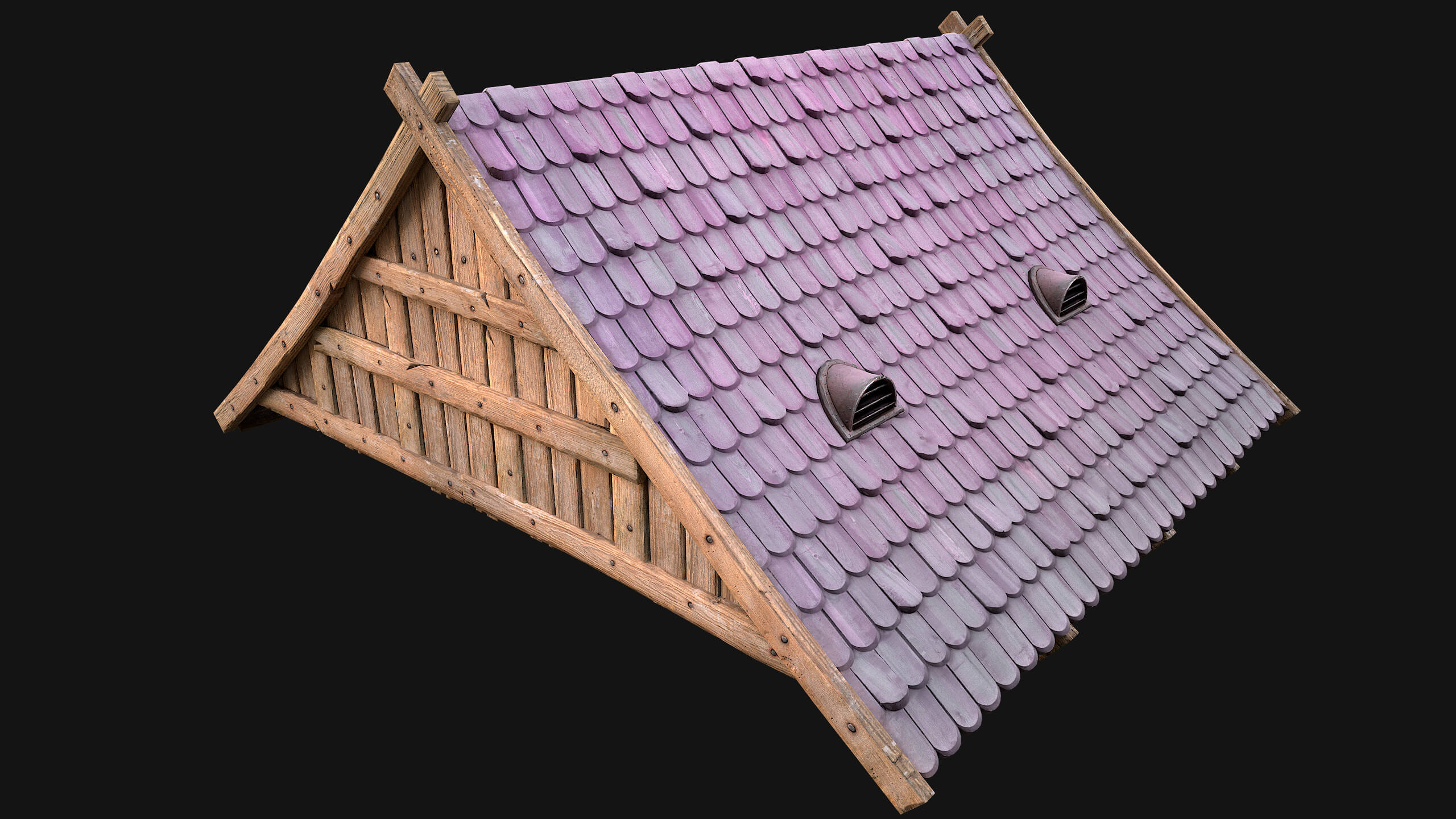 Medieval Tile Roof Modular - 3D Model by Dereza