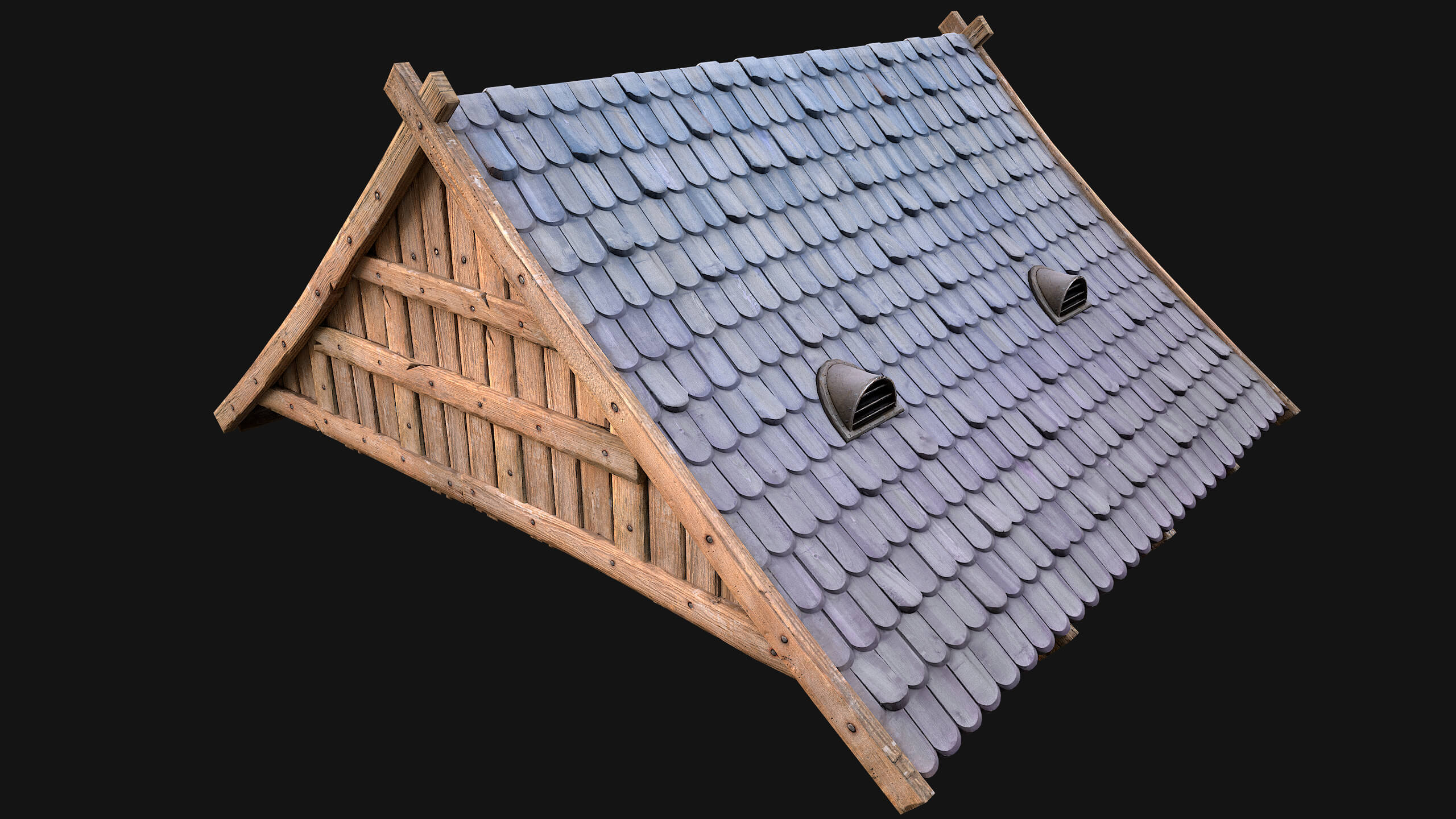 Medieval Tile Roof Modular - 3D Model by Dereza