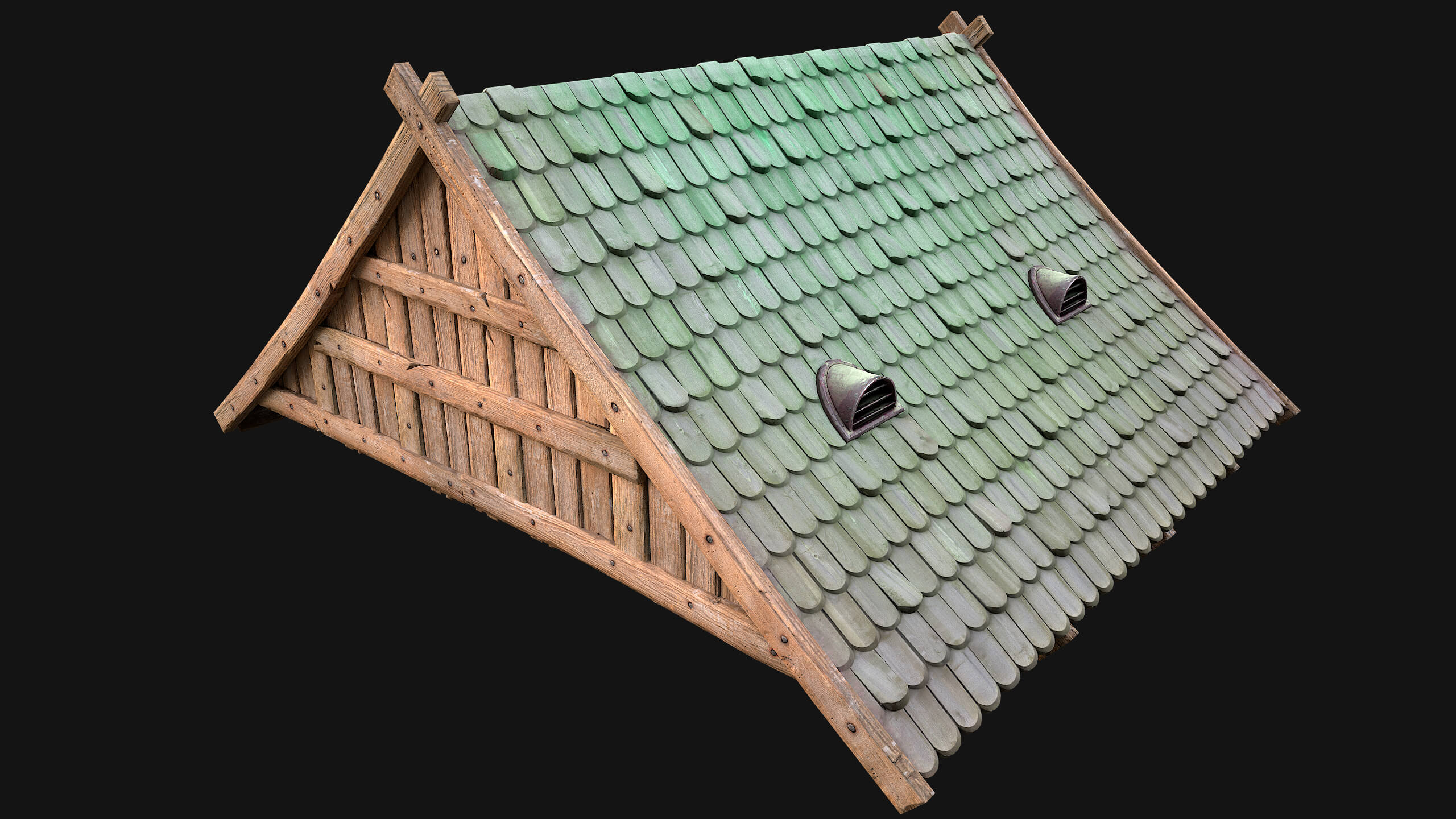 Medieval Tile Roof Modular - 3D Model by Dereza